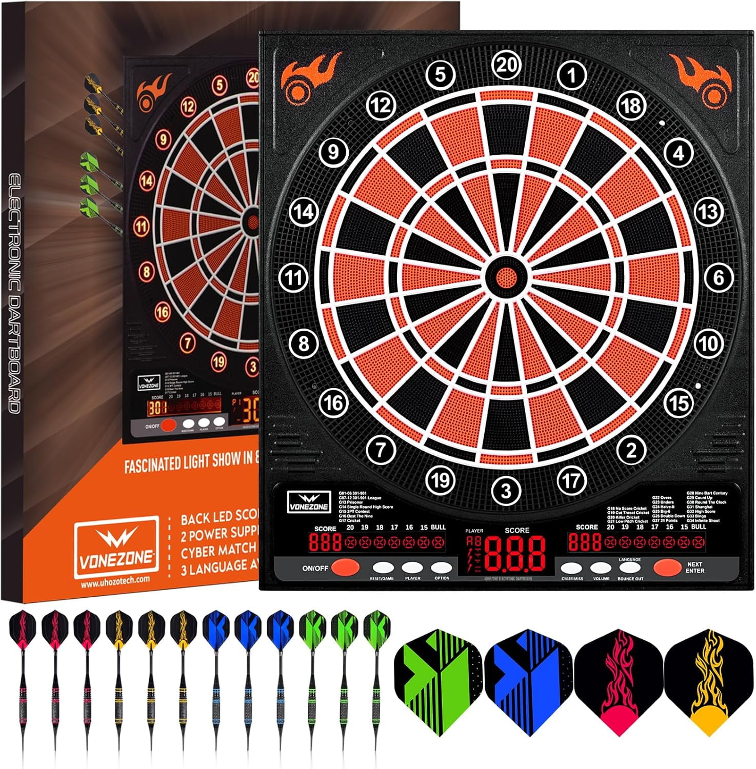 Colonel Electronic Dartboard, Electronic Scoreboard Soft Head Dartboard ...