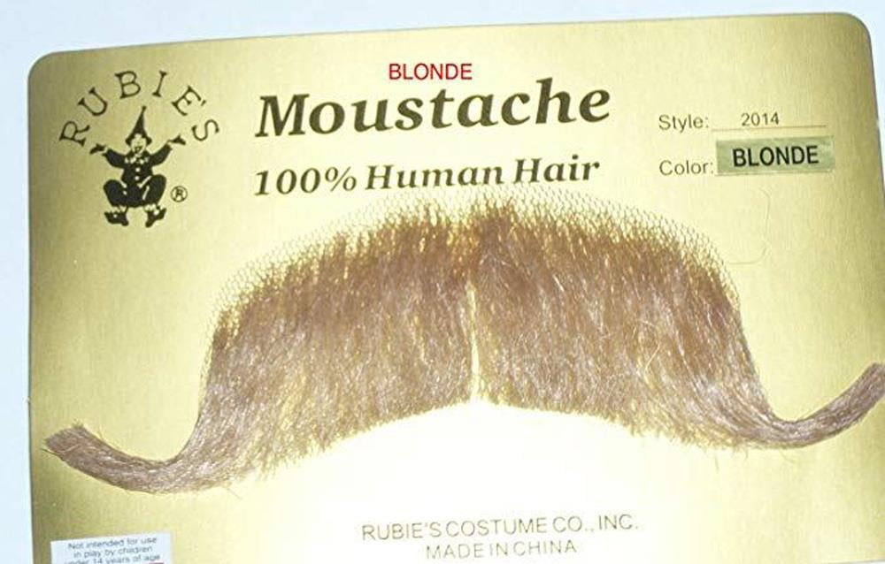 Colonel Major Moustache Blonde - 100% Human Hair - REALISTIC! Perfect ...