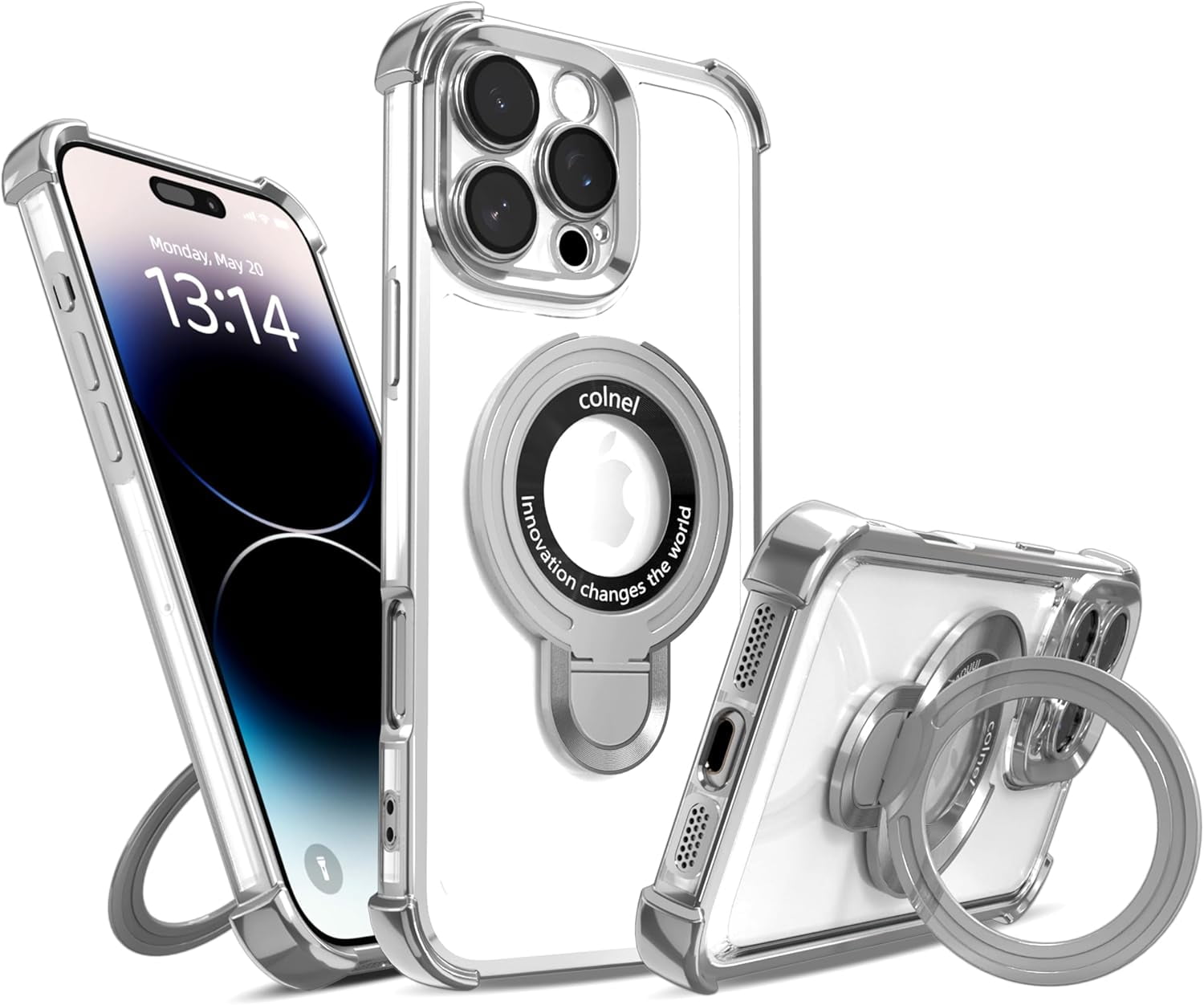 Colonel iPhone 12 Pro Case with Magnetic Ring Stand, Silver - Walmart.com