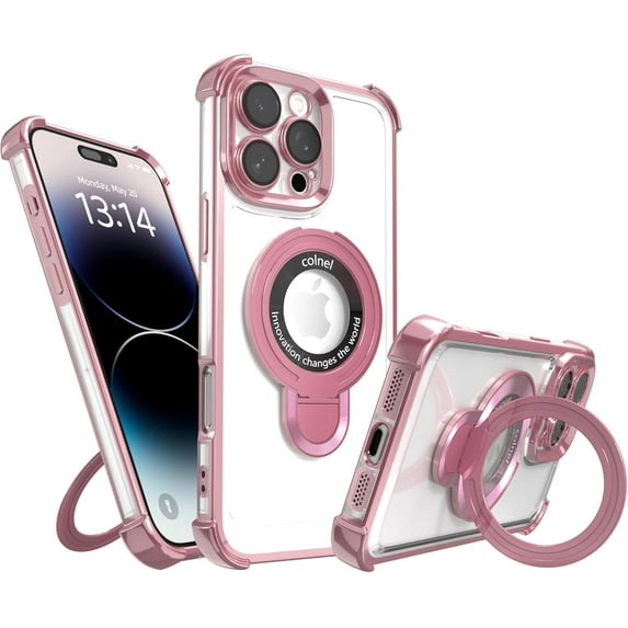 Colonel iPhone 16 Protective Case with Ring Stand, Pink - Walmart.com