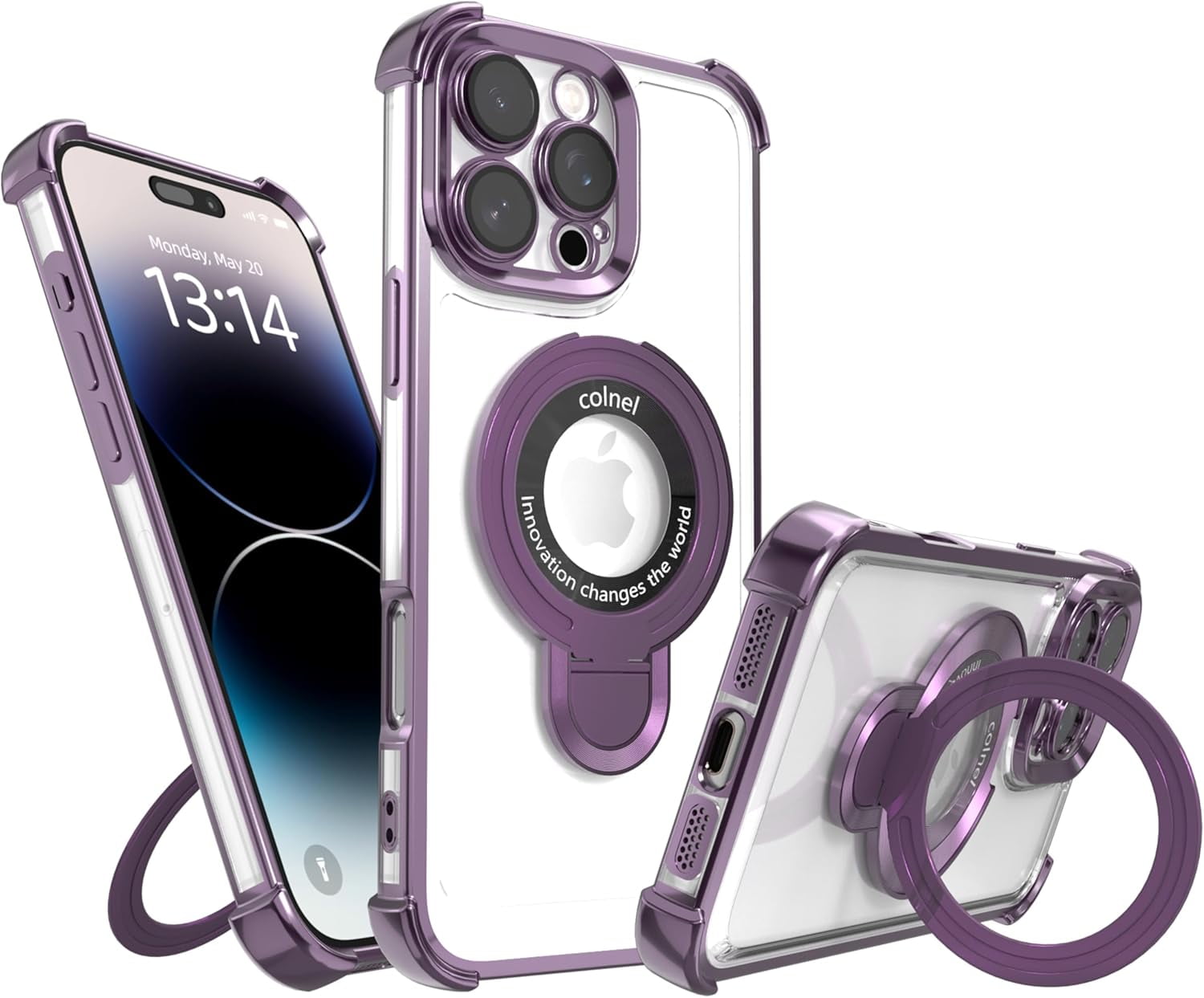 Colonel iPhone 16e Case with Magnetic Ring Stand for iPhone 16e, Purple ...