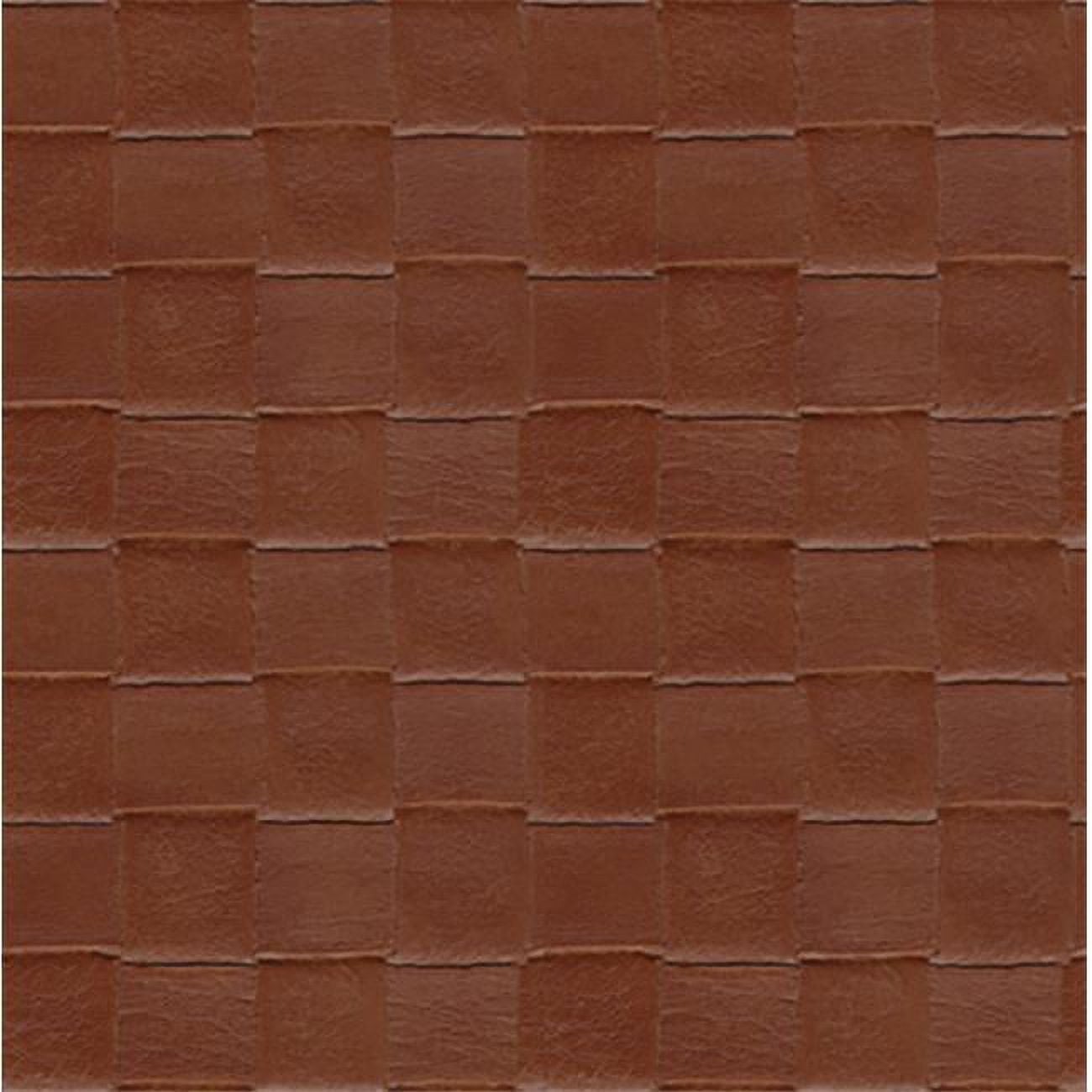 Colonial 91 Faux Basket Weave & Leather Feel Vinyl Fabric, Chestnut ...