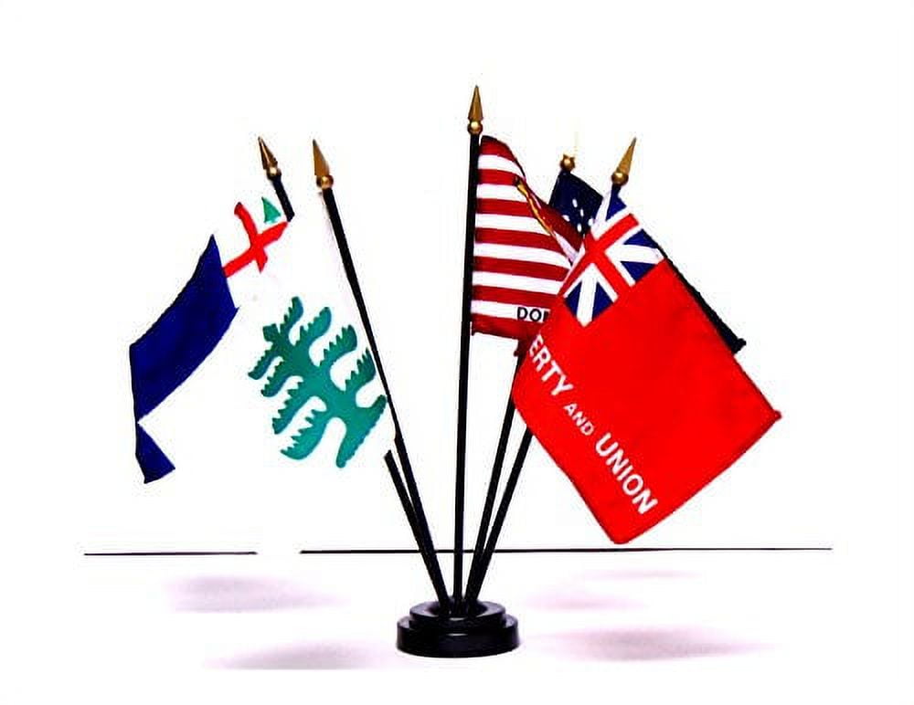 Colonial American Flag Set of 5 Rayon 4"x6" Flags with 5-hole base, 4x6 ...