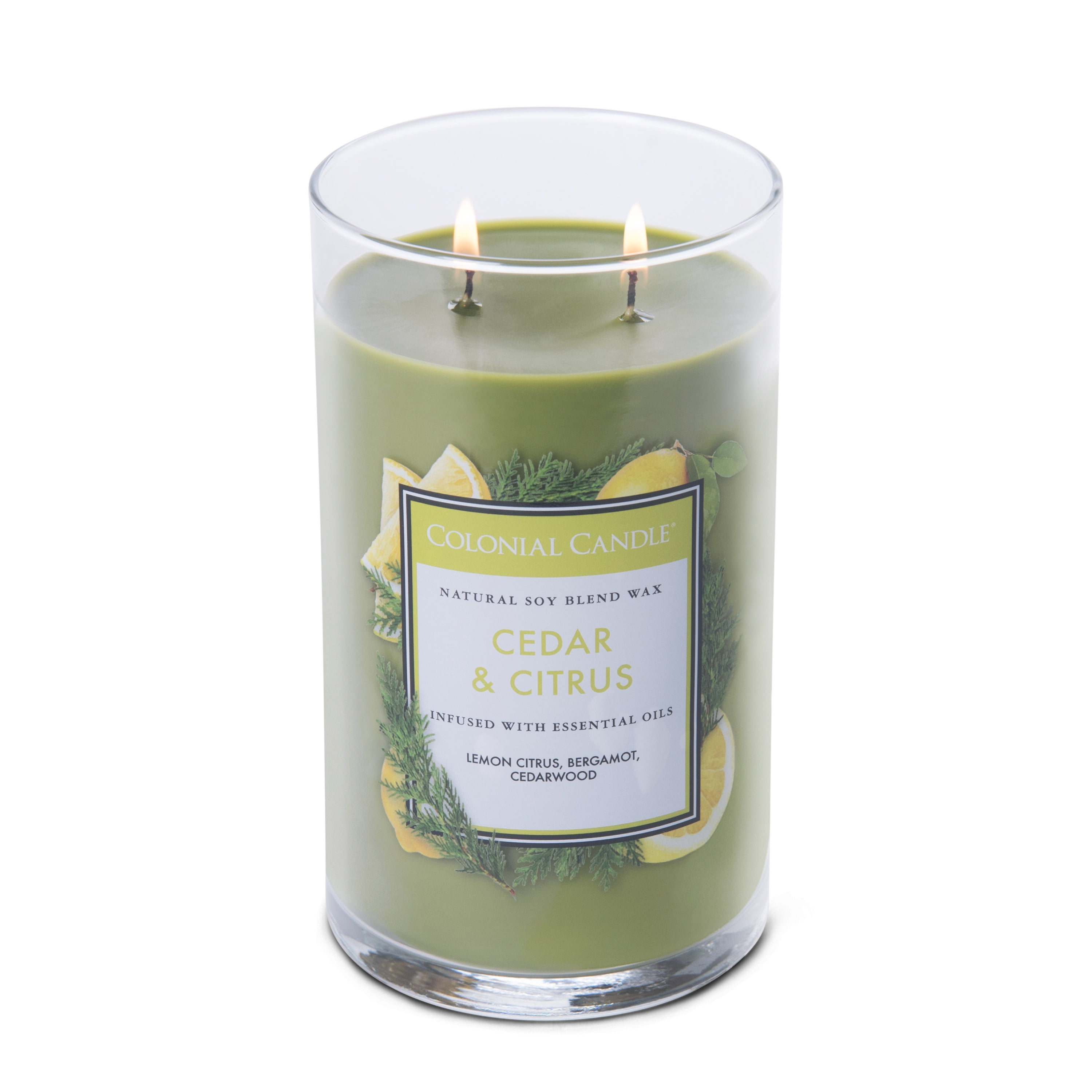 Colonial Candle Classic Cedar & Citrus Scented Jar Candle, 2 Wick, 19 ...