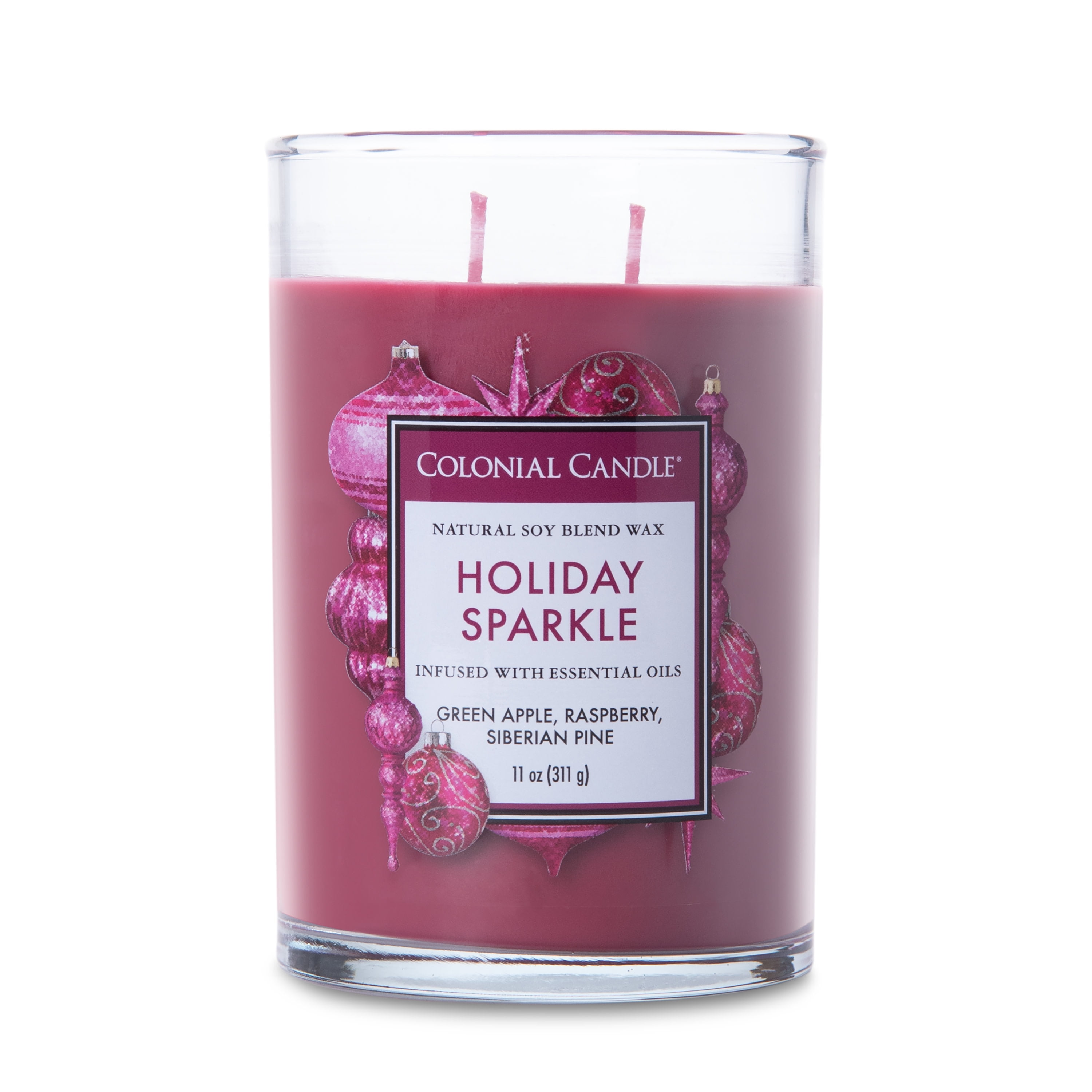 Colonial Candle Classic Holiday Sparkle Scented Jar Candle, 2 Wick, 11 ...