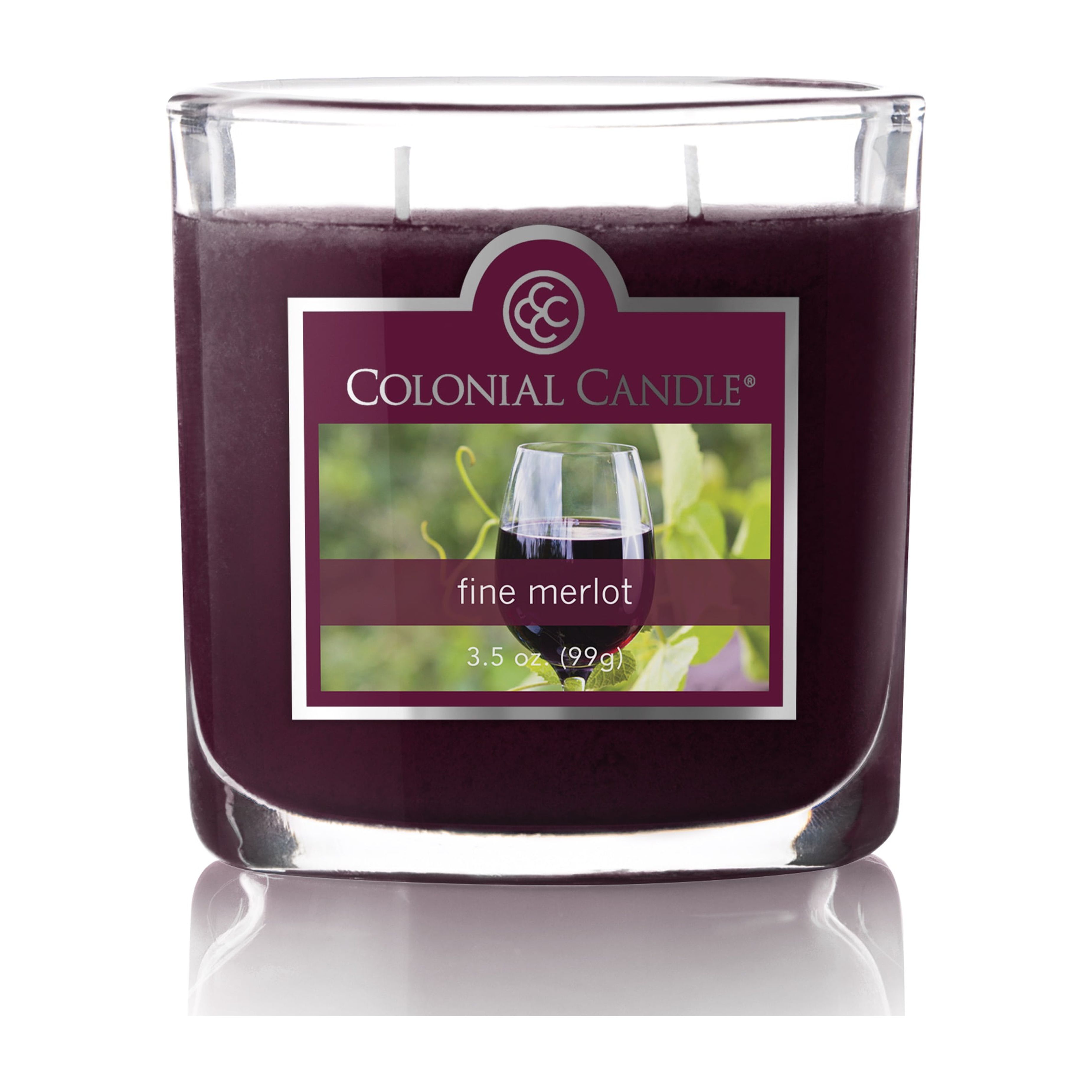 Colonial Candle Fine Merlot Scented Jar Candle - Classic Oval Jar - 2 Wick - 3.5 oz - 20h Burn ...