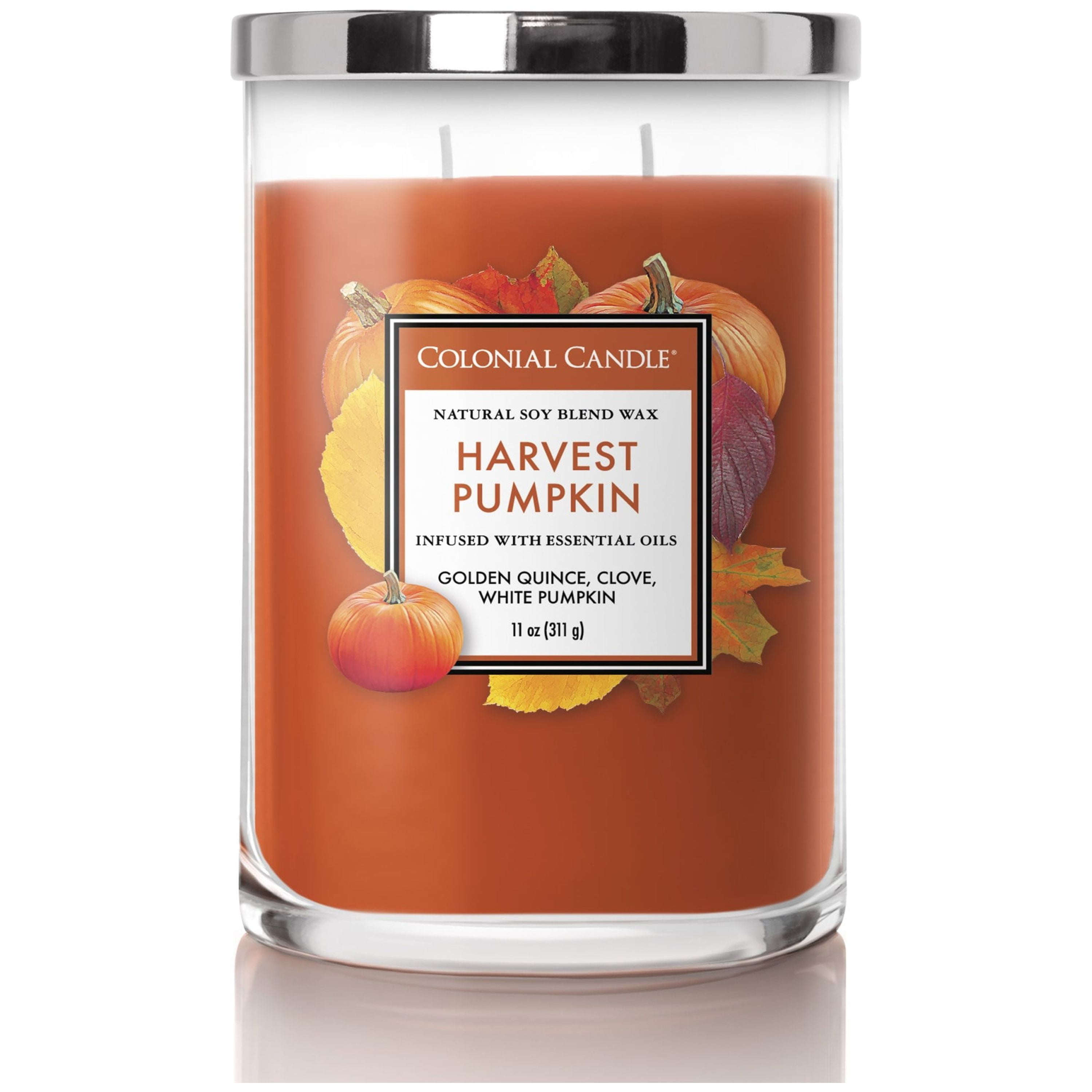 Colonial Candle Classic Harvest Pumpkin Scented Jar Candle, 2 Wick, 11 ...