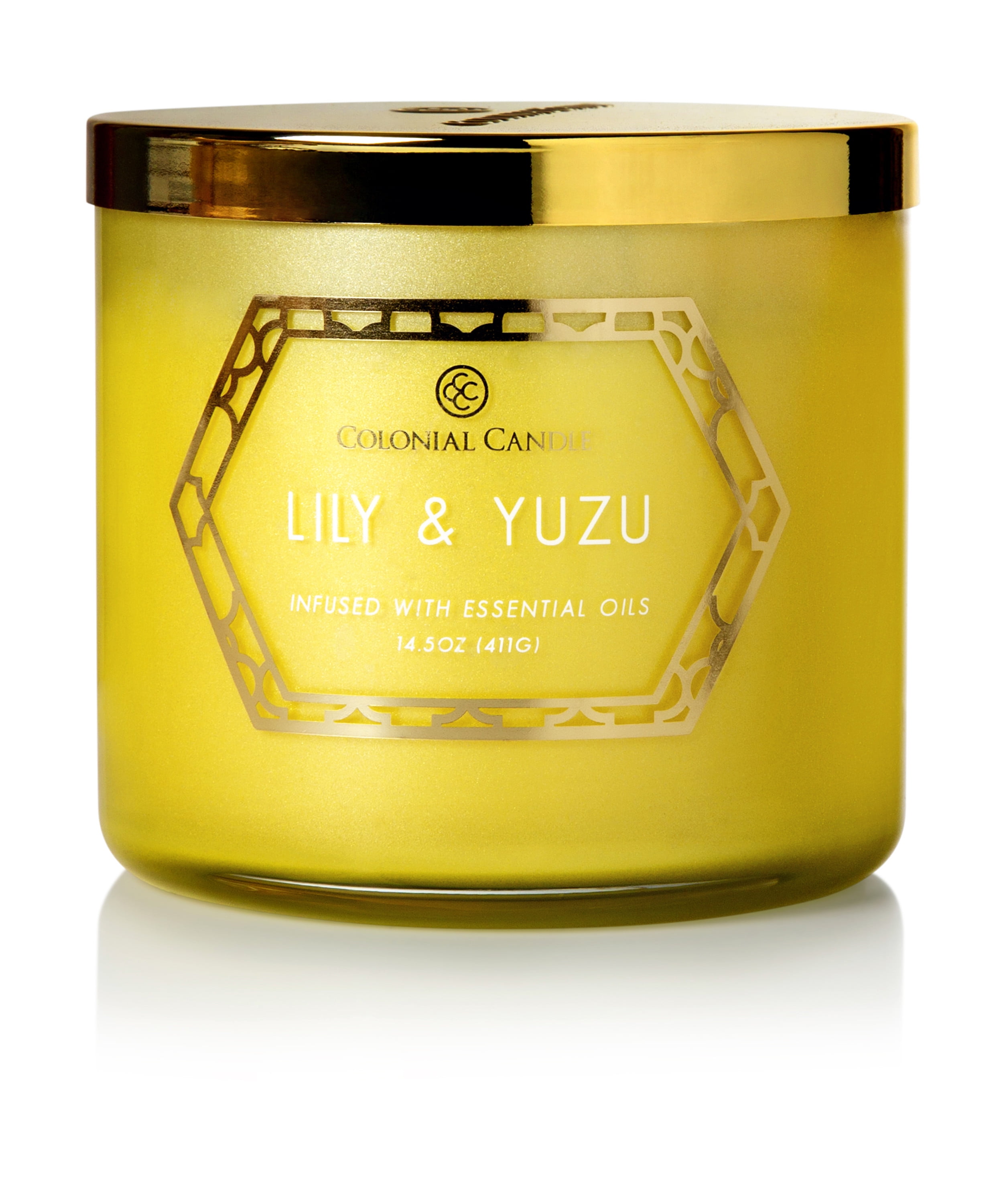 Colonial Candle Lily & Yuzu 14.5oz 3 Wick Candle, Green - Walmart.com