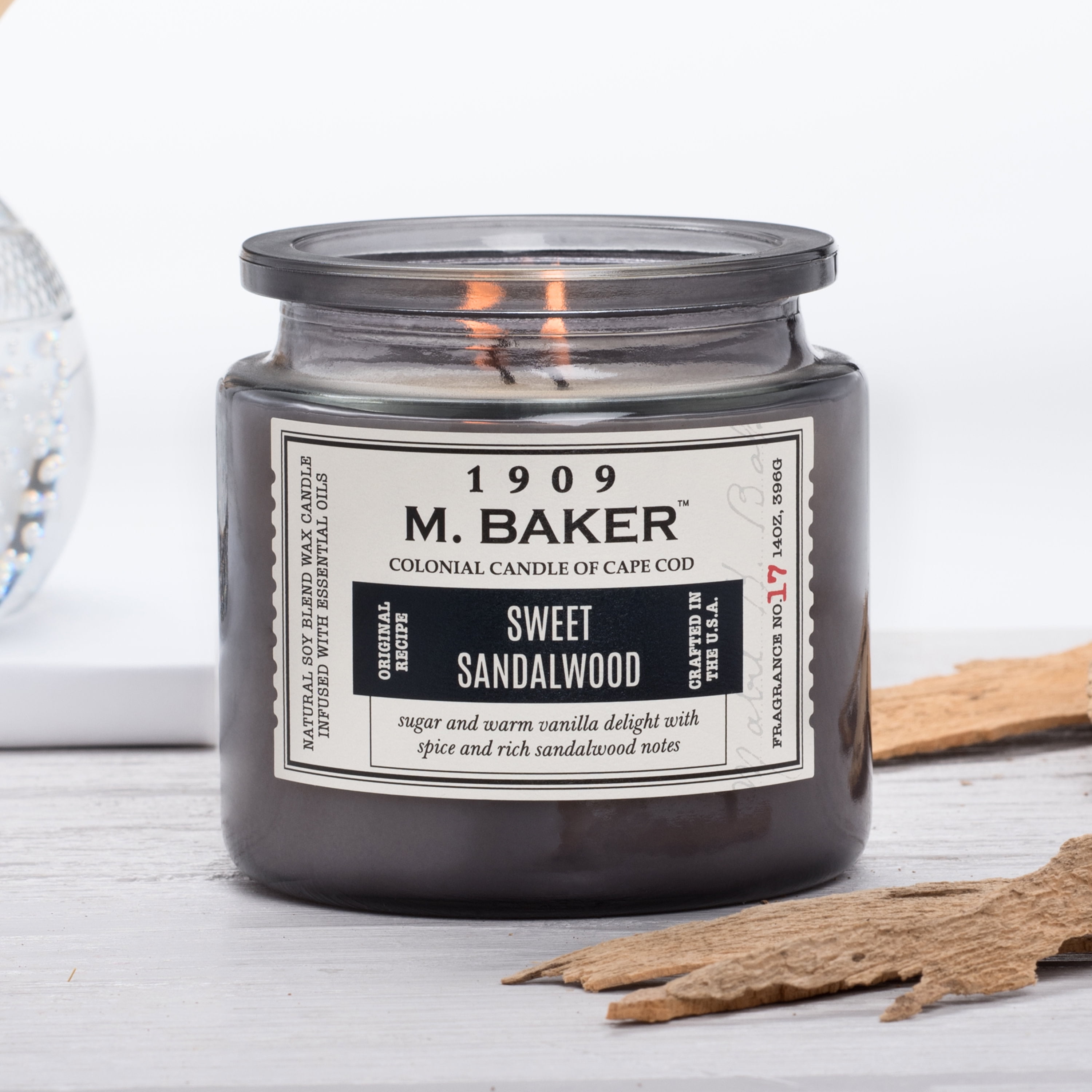 Colonial Candle M Baker Sweet Sandalwood Jar Candle, 2 Wick, 14 oz, 60 ...