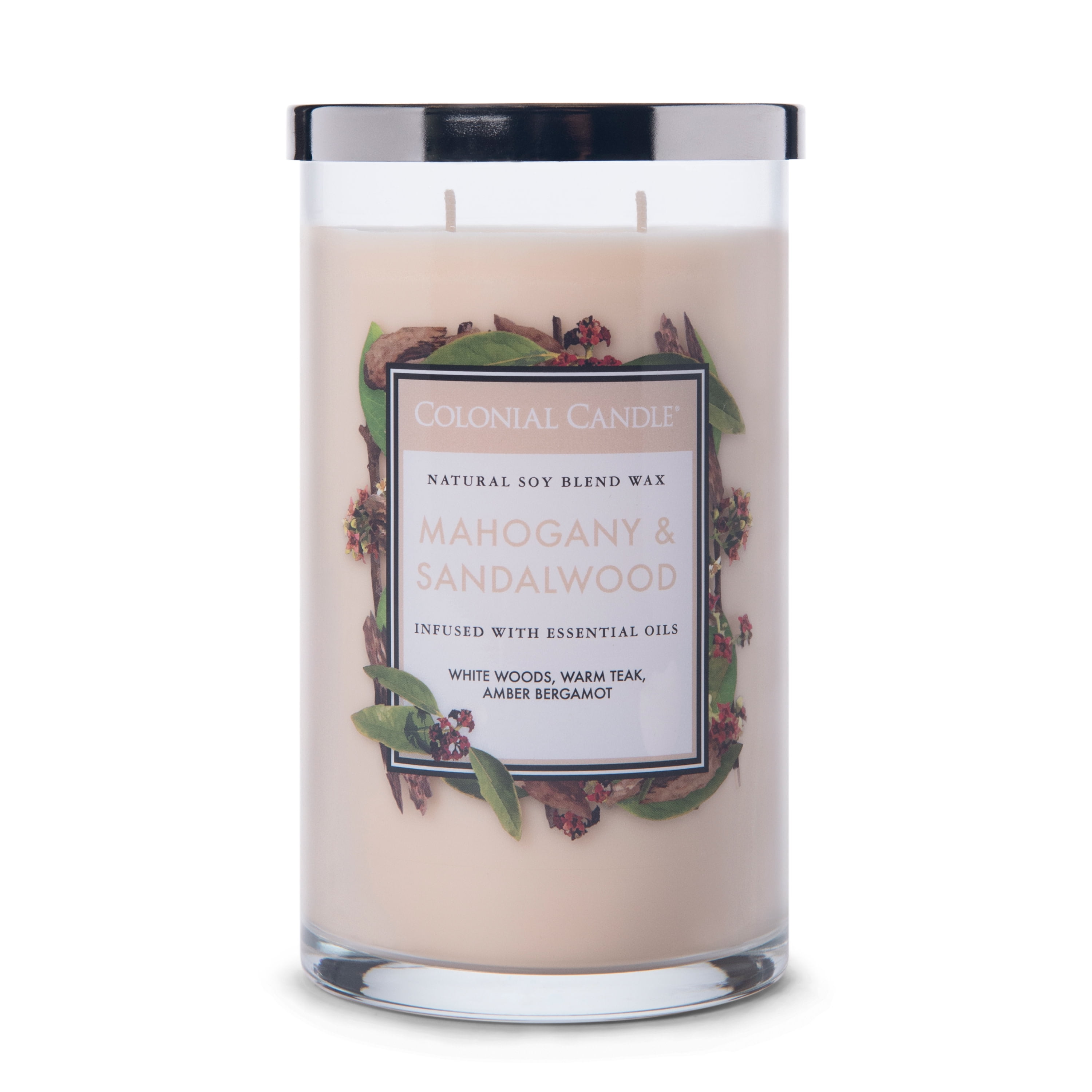 Colonial Candle Classic Mahogany & Sandalwood Candle, 2 Wick, 19 oz ...