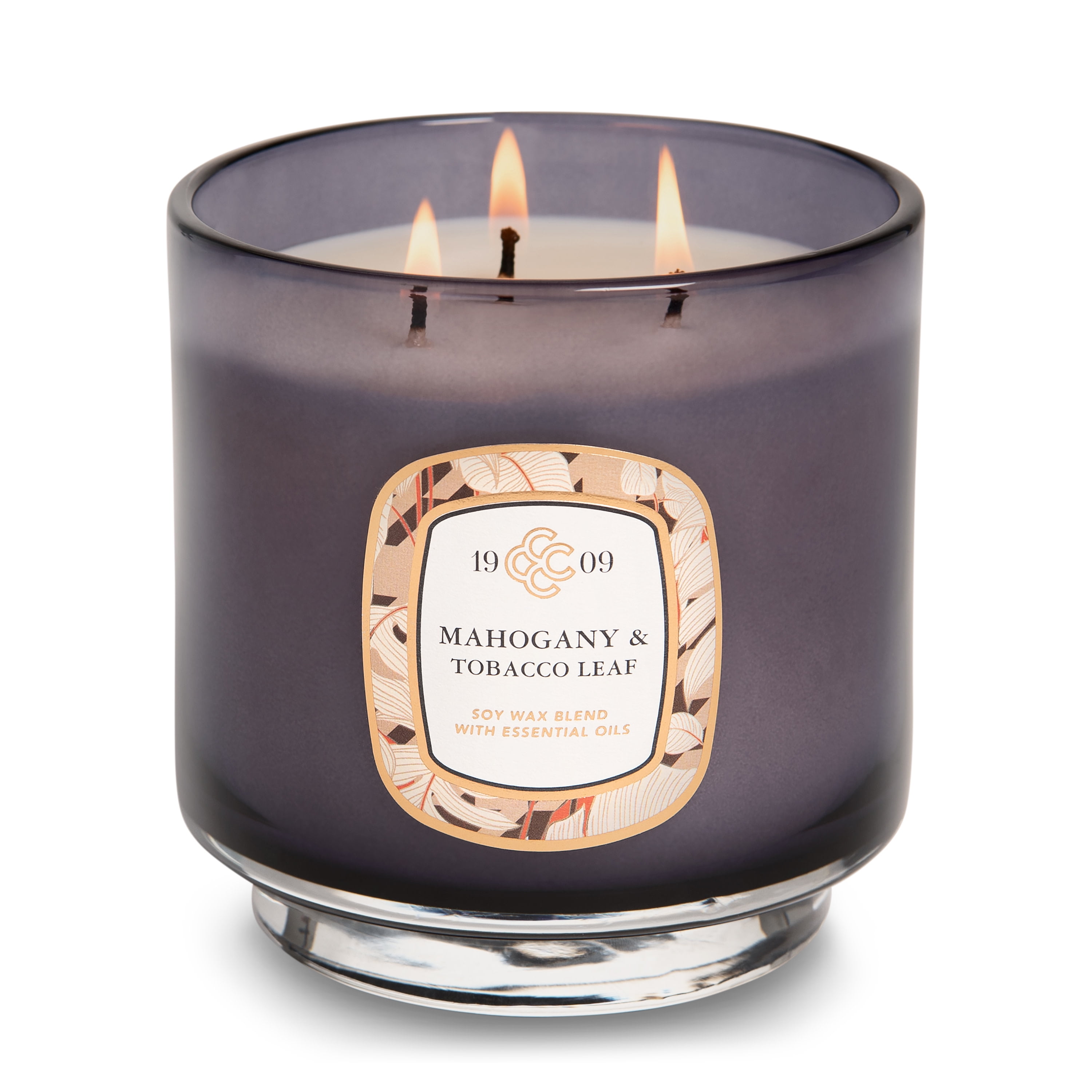 Colonial Candle 1909 Mahogany & Tobacco Leaf Candle, 3 Wick, 20 oz, 80 ...