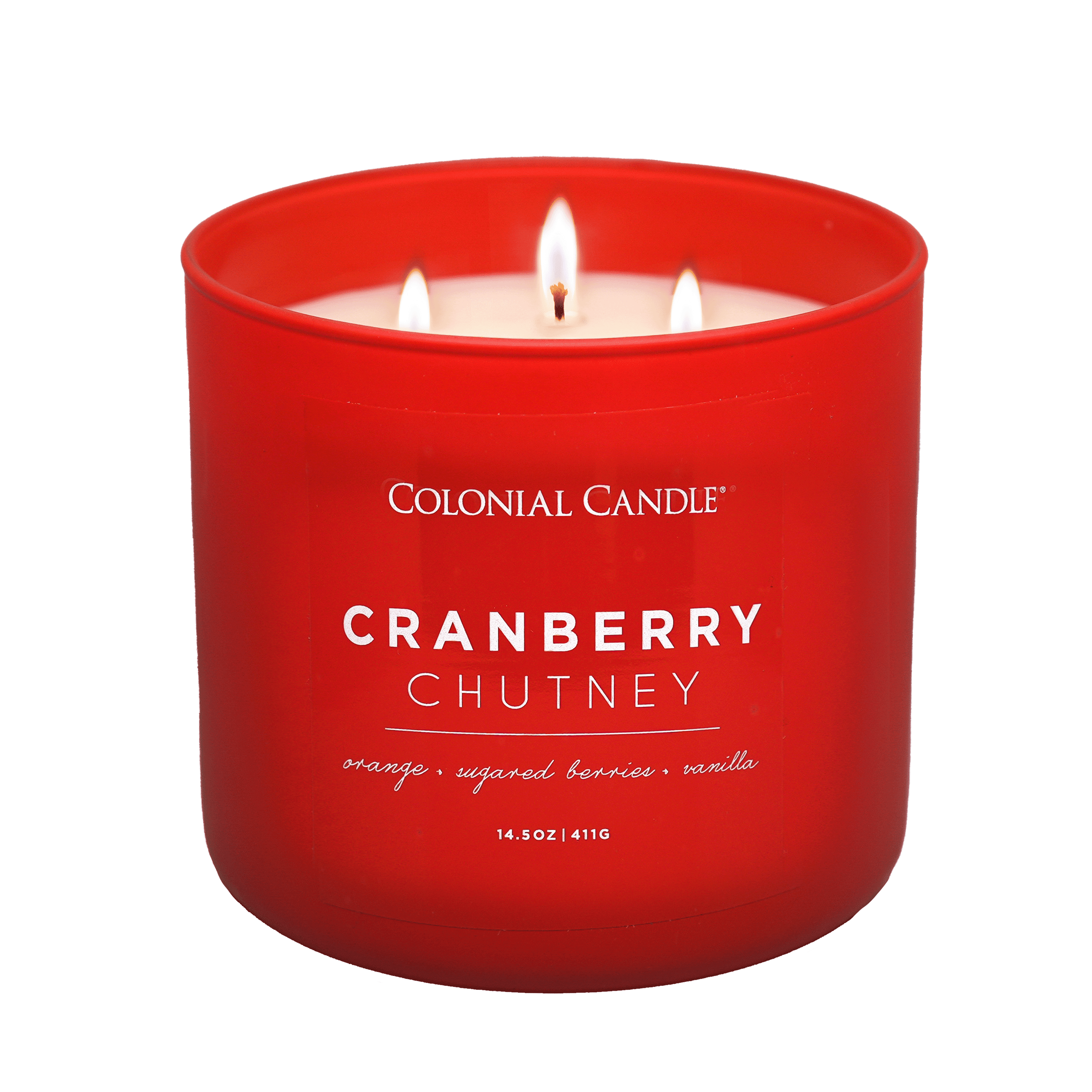 Colonial Candle Pop of Color Cranberry Chutney Jar Candle, 3 Wick, 14.5 ...