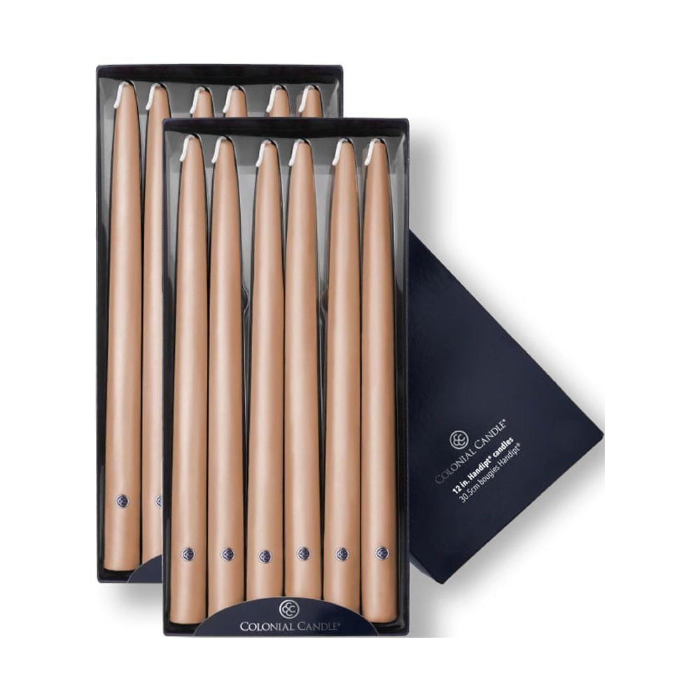 Colonial Candle Unscented Taper Candles, Blush Red, 12 inch - Pack of ...