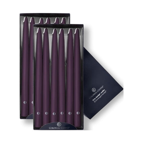 Colonial Candle Unscented Taper Candles, Orchid Purple, 12 inch - Pack ...