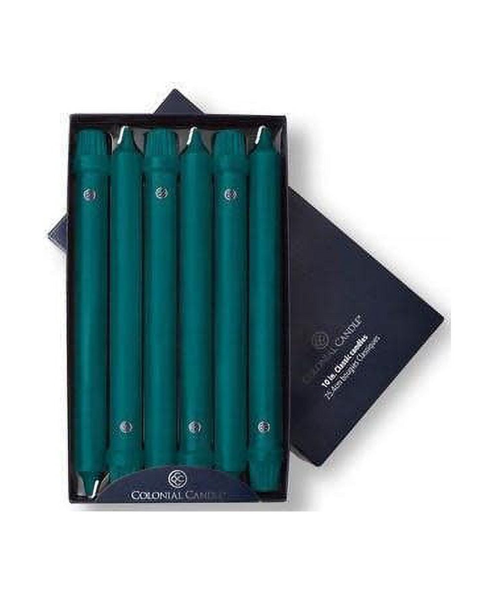 Colonial Candle Unscented Taper Candles, Teal Blue, 10 inch - Pack of ...