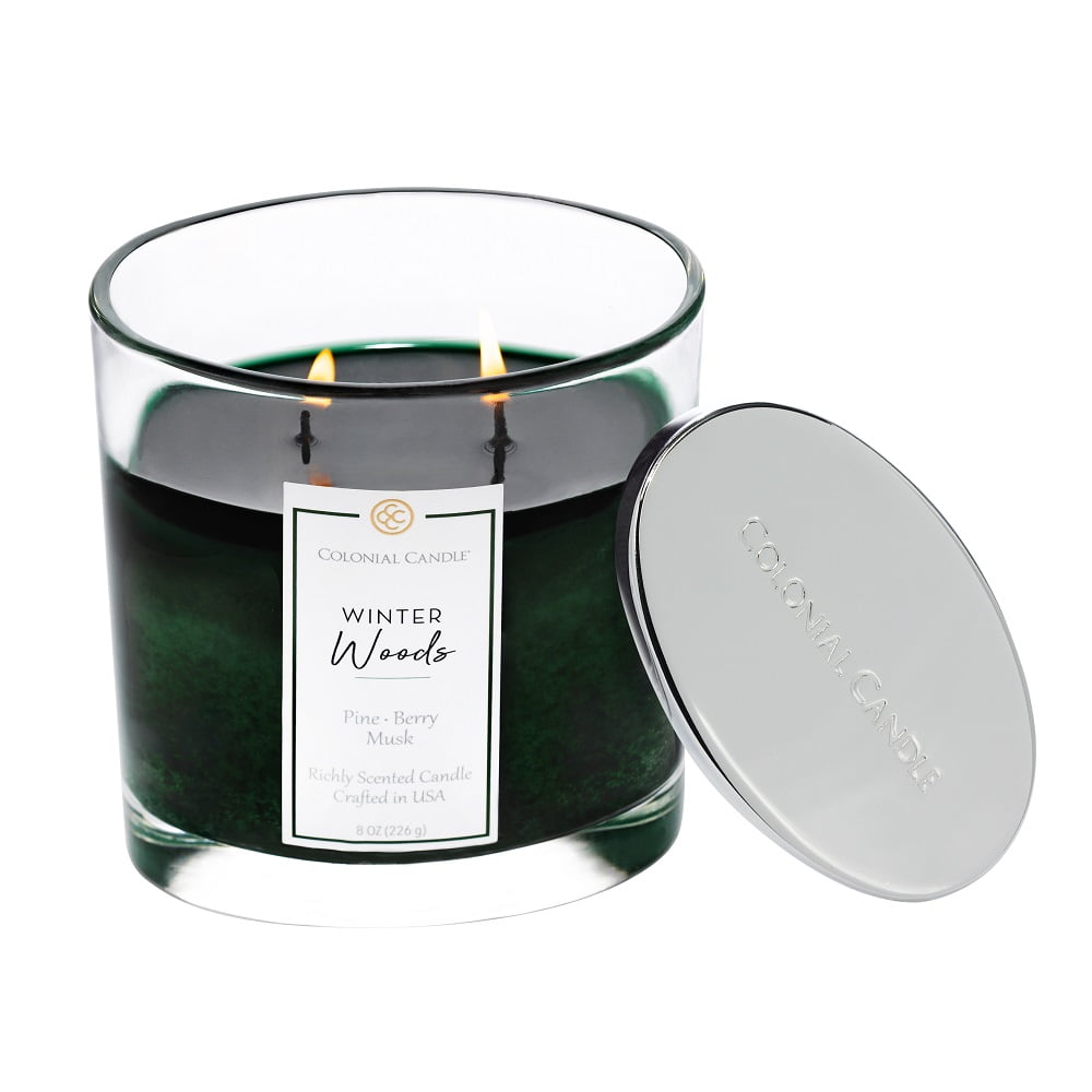 Colonial Candle Winter Woods Signature Oval Jar Candle, 2 Wick, 8 oz ...