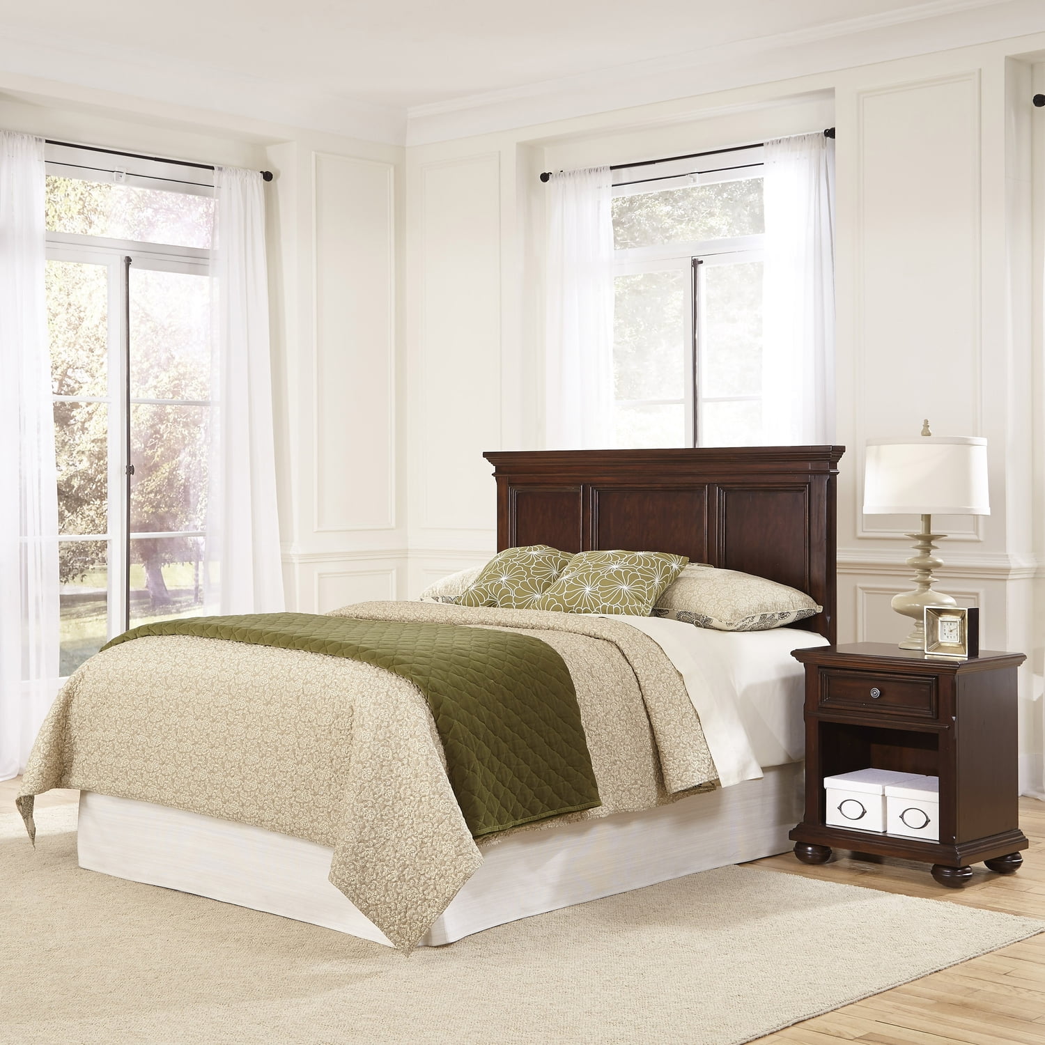 Colonial Classic Dark Cherry Headboard and Night Stand-Size:King ...