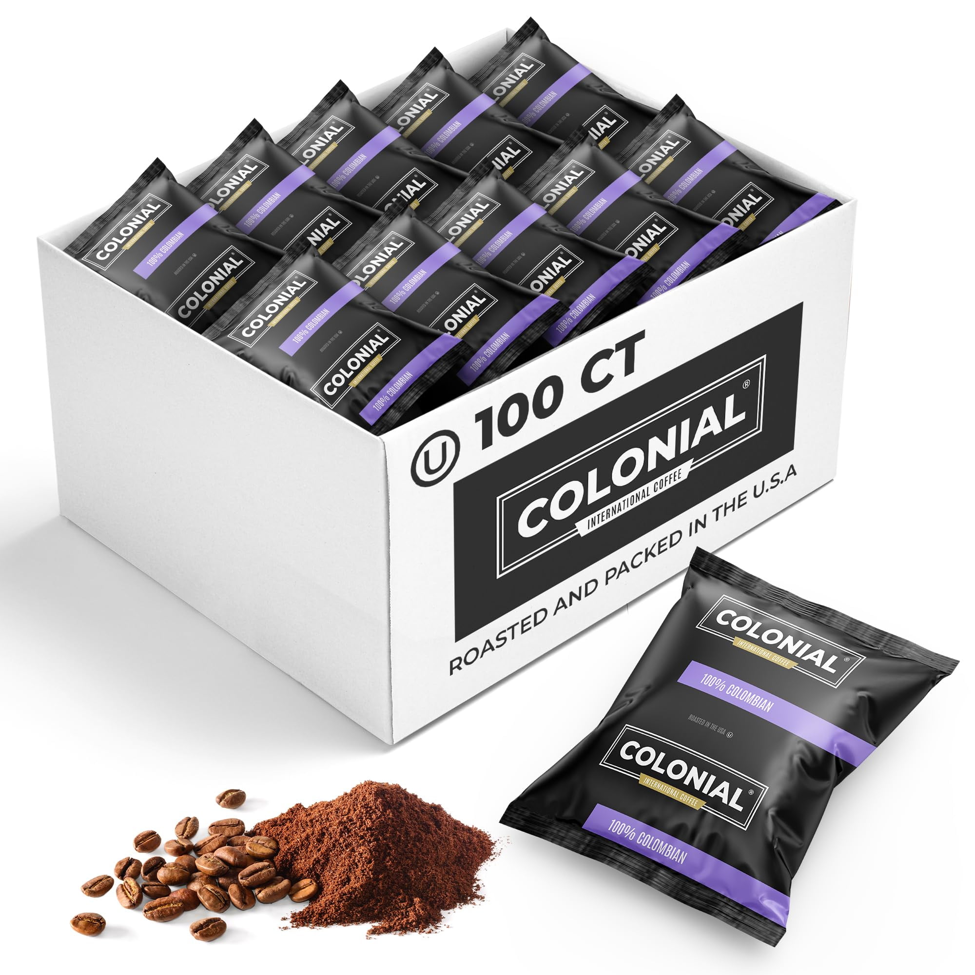 Colonial Coffee 100 Count Single Pot Coffee Packets – 100% Arabica ...