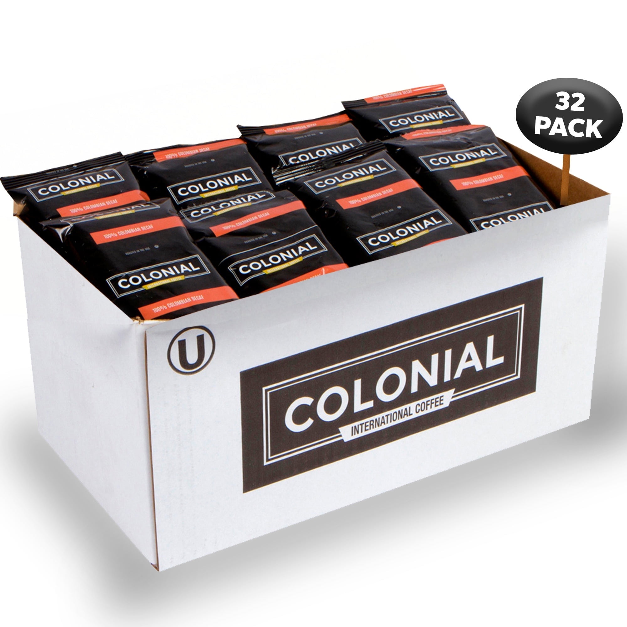 Colonial Coffee Packets, Pre Ground Coffee Packs, Decaf Colombian ...