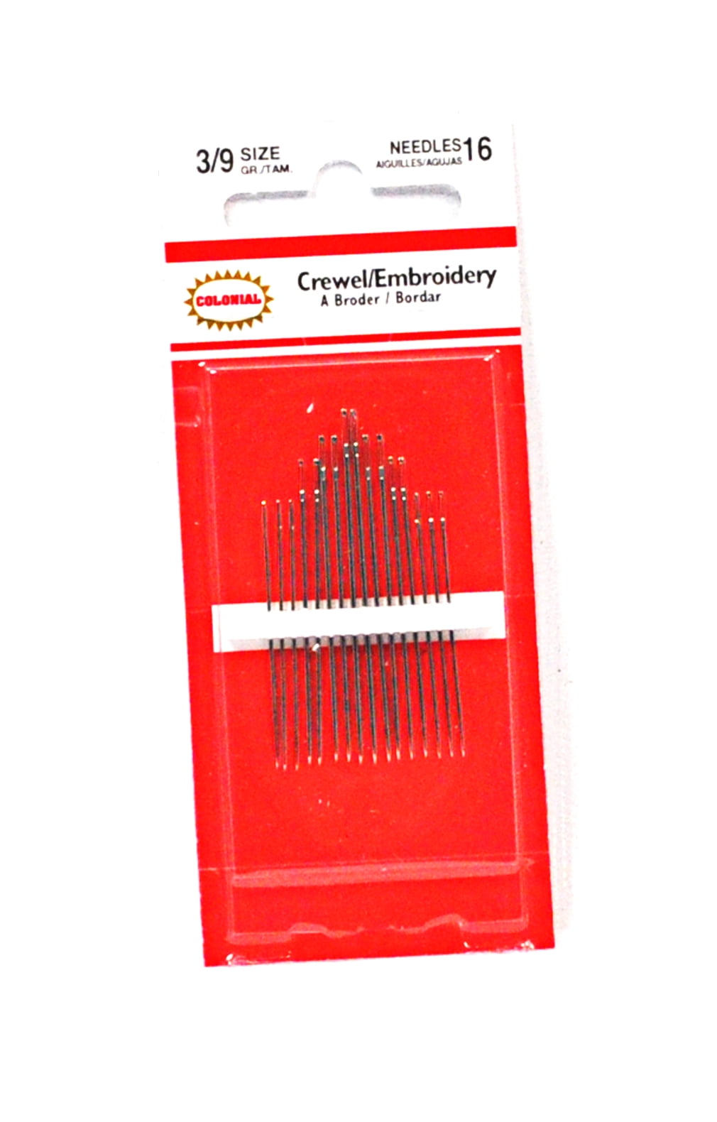 Colonial Embroidery Needles Size 3/9 - Walmart.com