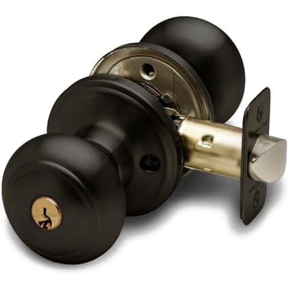 Colonial Entry Door Knob – Keyed Entry Handle with Lock and Key, ANSI ...