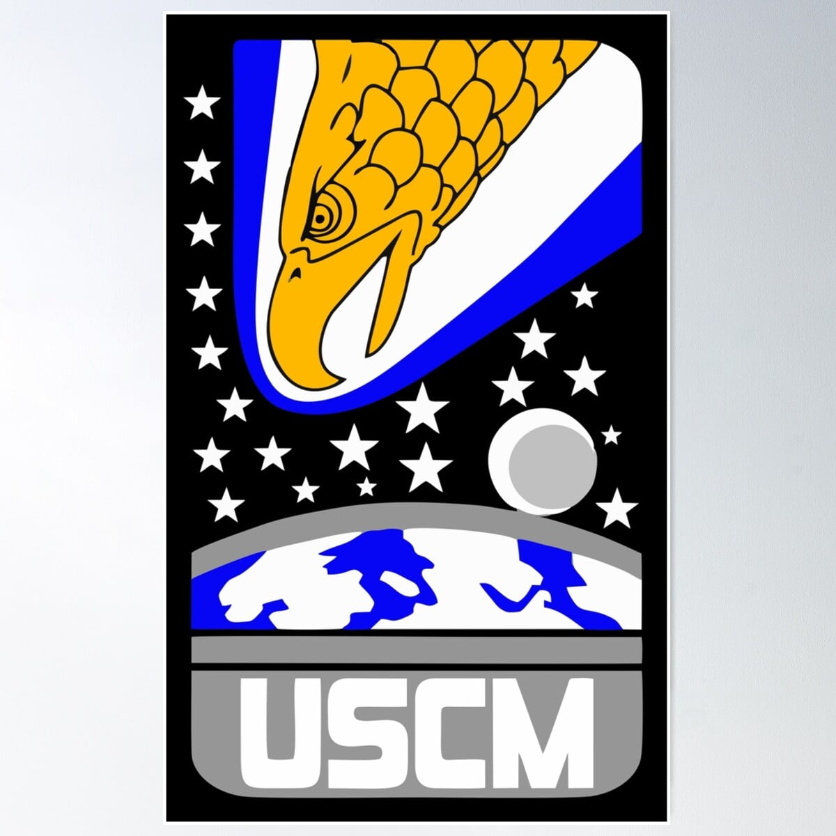 Colonial Marines Eagle Badge Poster Wall Art, Modern Wall Decor For ...