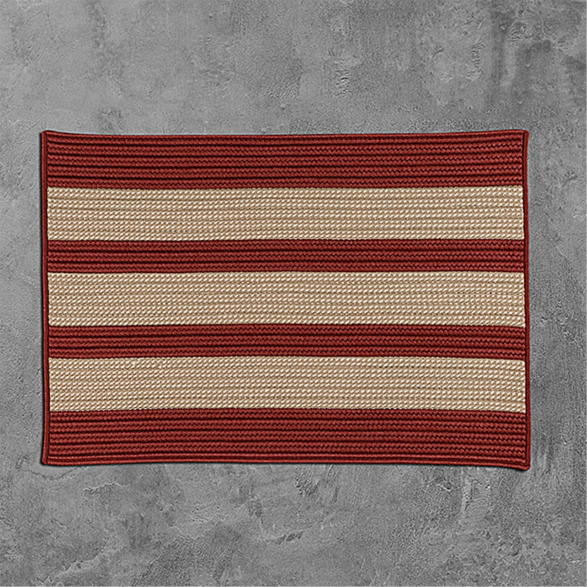 Colonial Mills 12' x 15' Red Beige Rectangular Striped Braided Rug ...