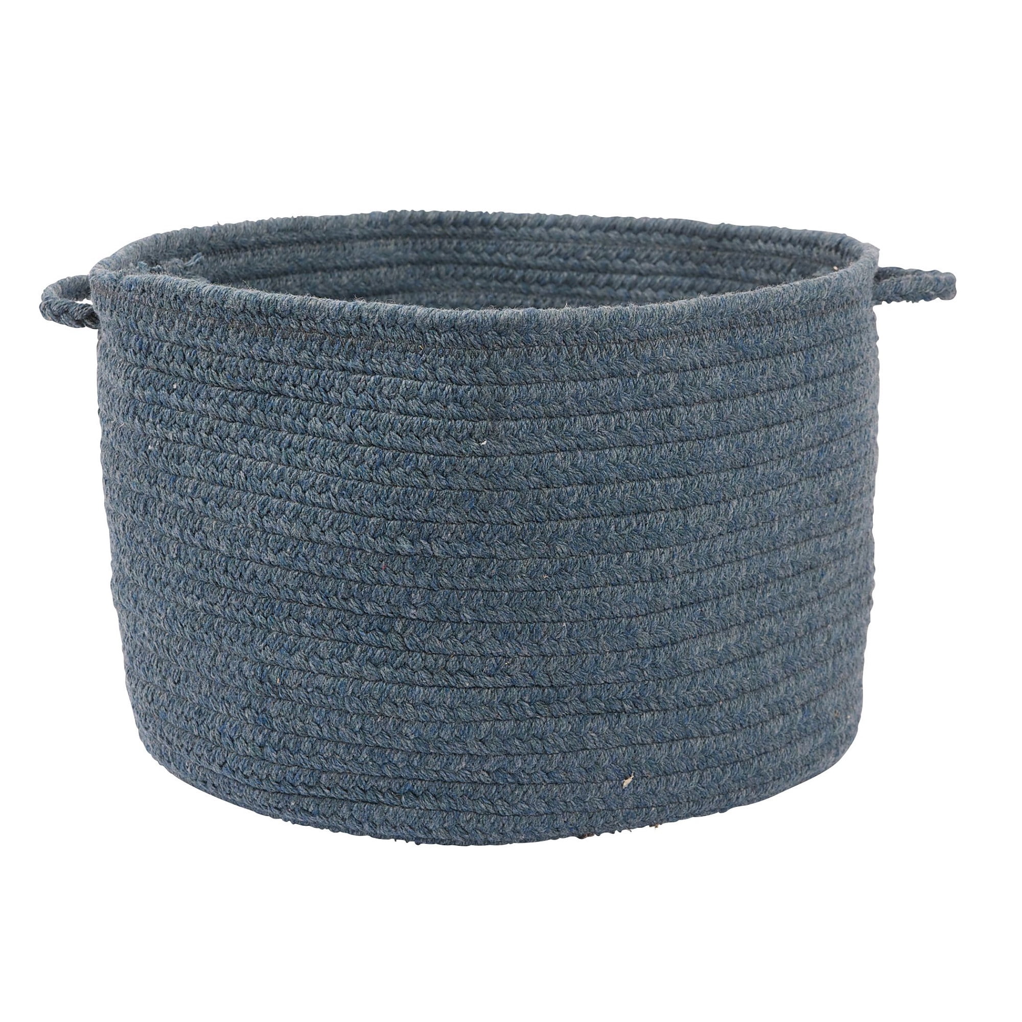 Colonial Mills 14" Blue Solid Hand Braided Round Basket - Walmart.com