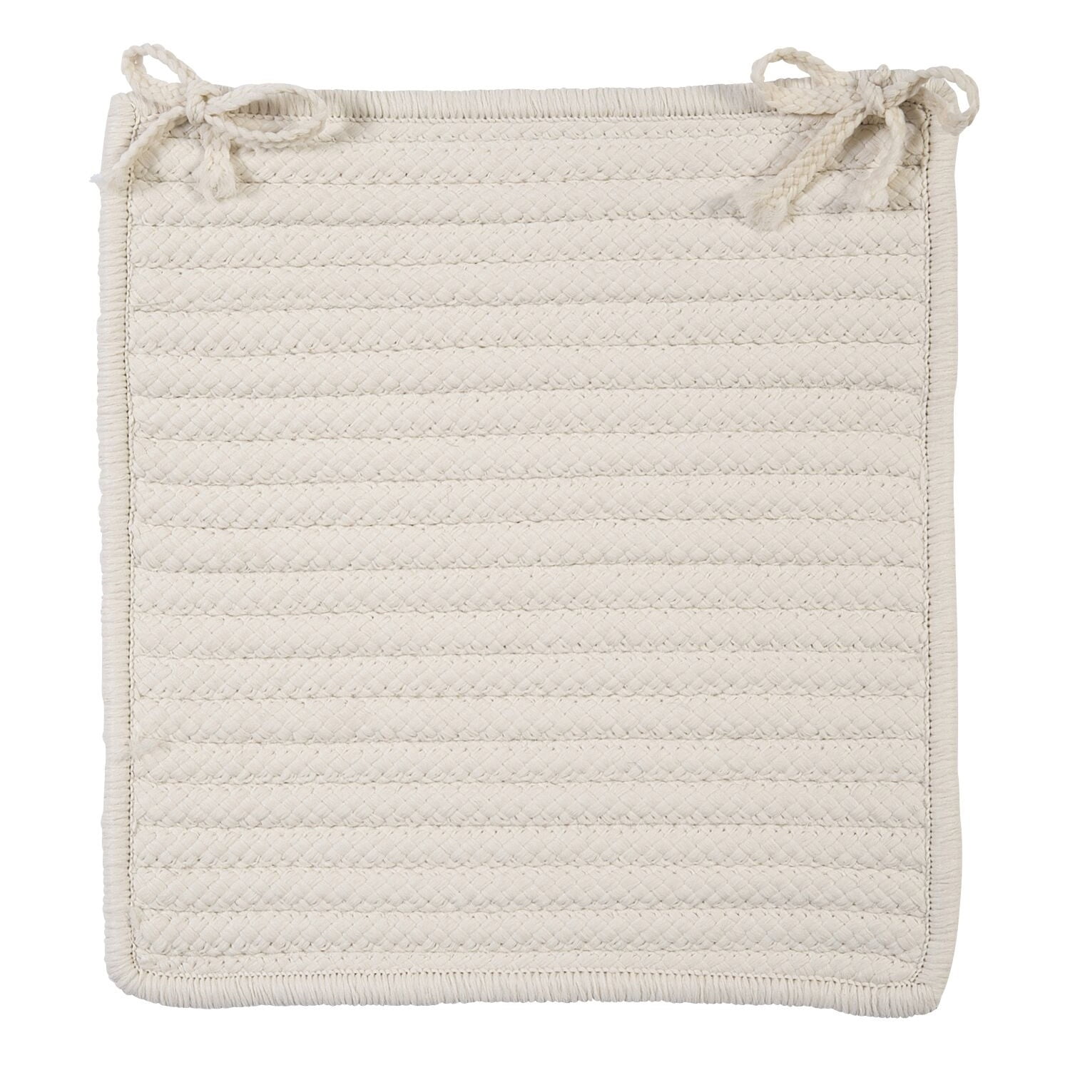 Colonial Mills 15" Solid White Handmade Braided Square Chair Pad ...