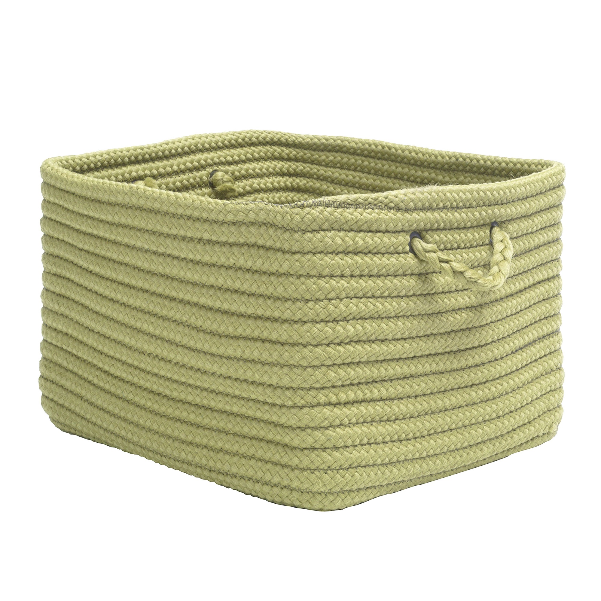 Colonial Mills 16" Olive Green Rectangular Handmade Braided Basket ...