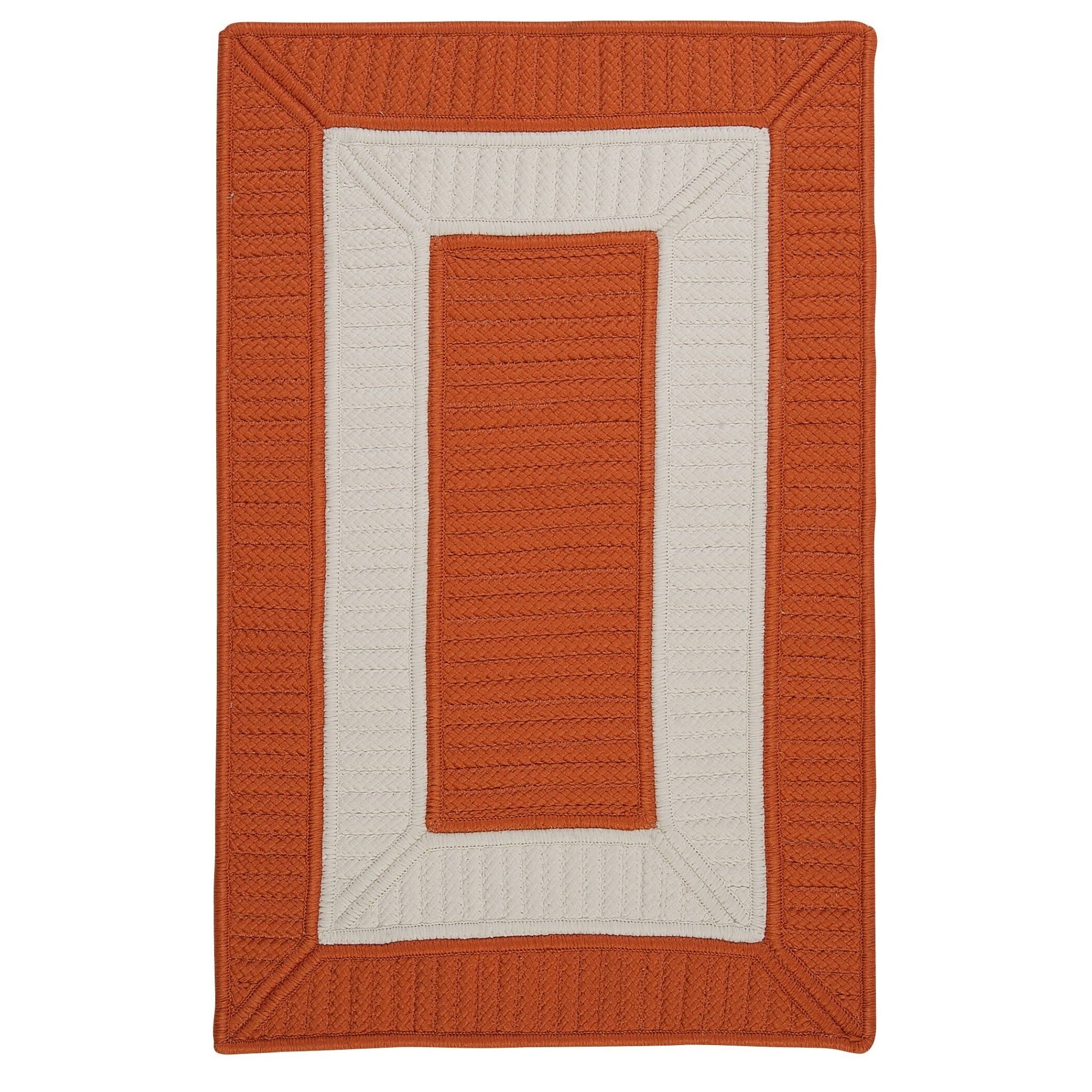 Colonial Mills 2' x 10' Orange and White Braided Rectangular Area Throw ...