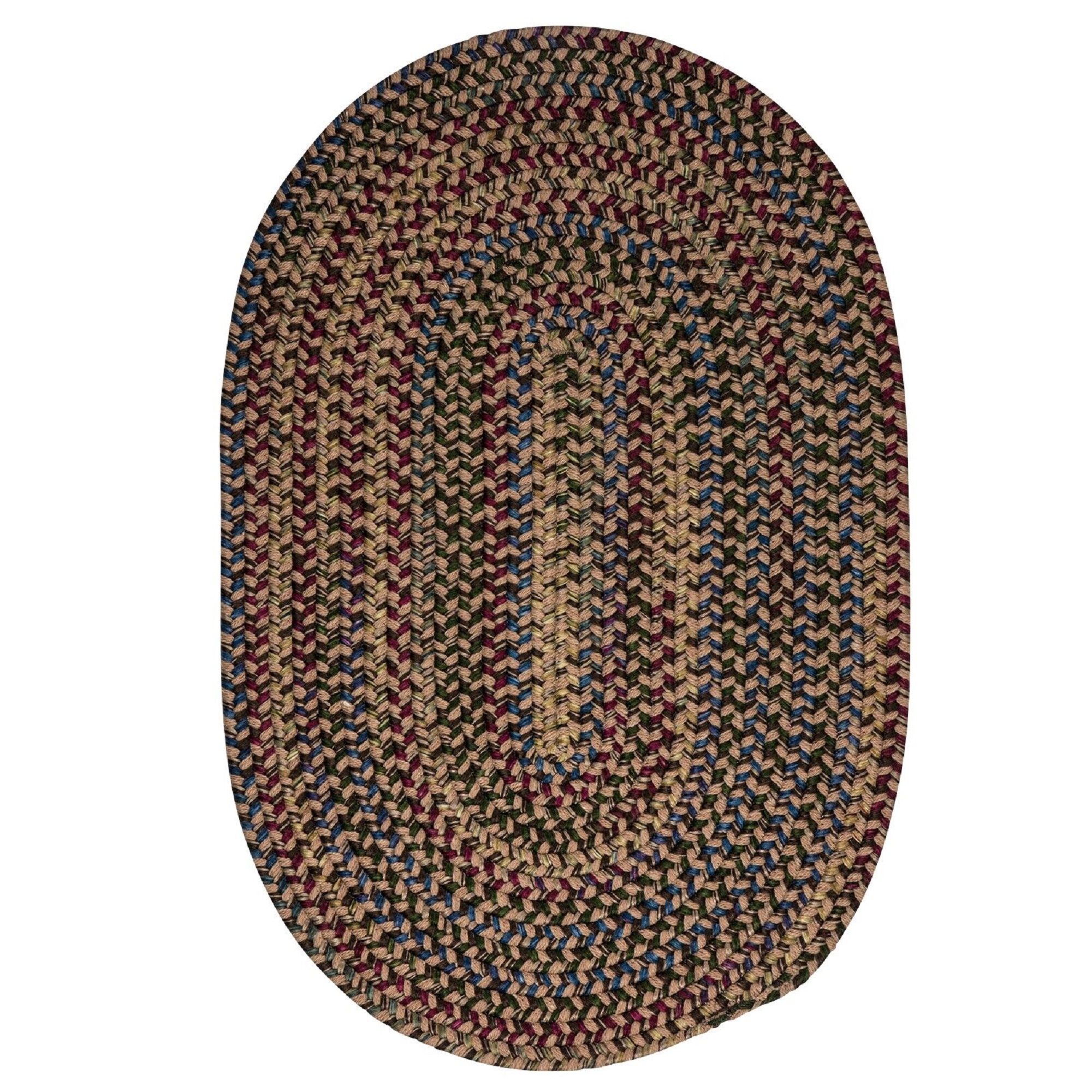 Colonial Mills 2' x 6' Brown and Red Braided Oval Rug Runner - Walmart.com