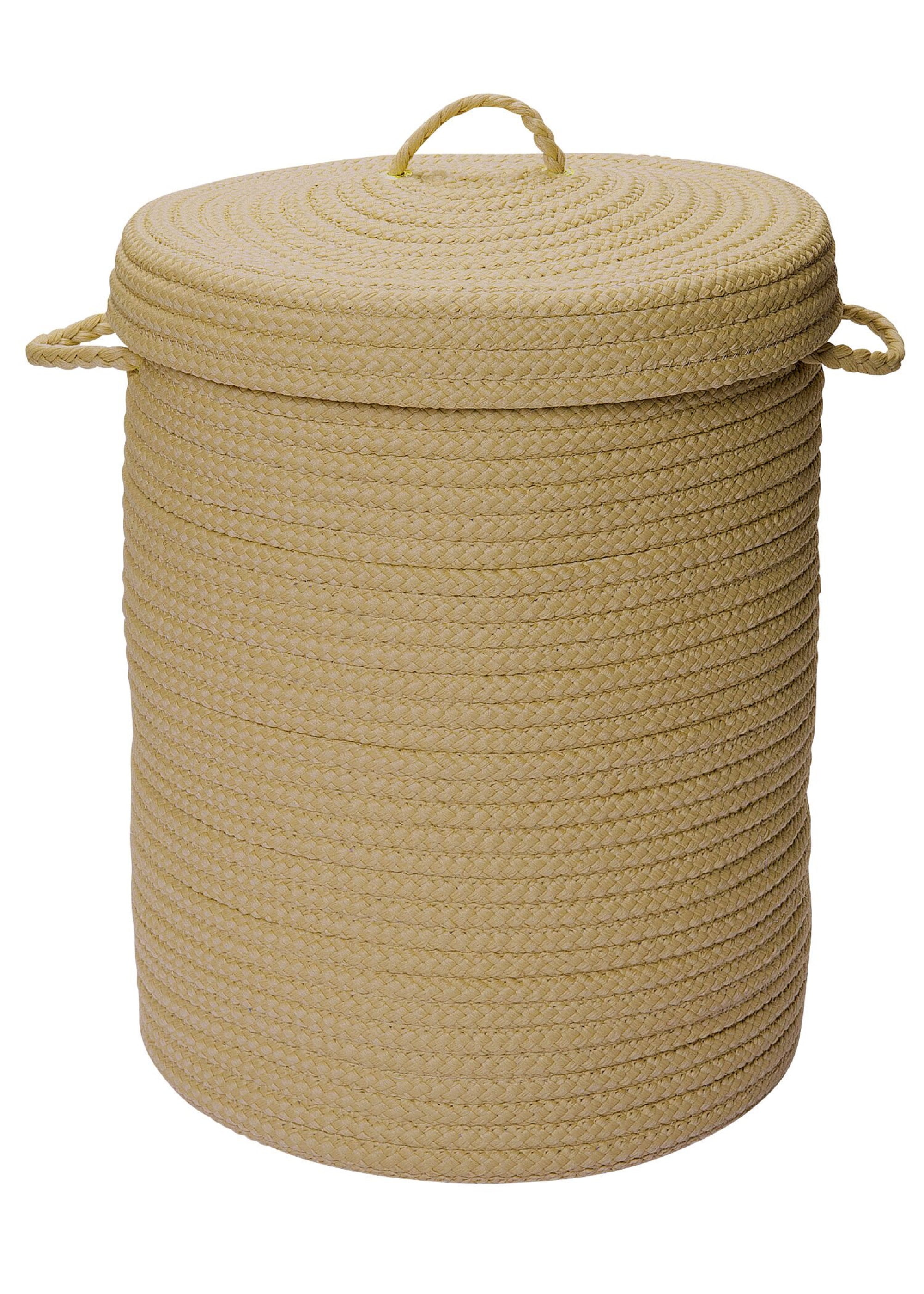 Colonial Mills 24" Cuban Beige Handmade Braided Hamper With Lid ...