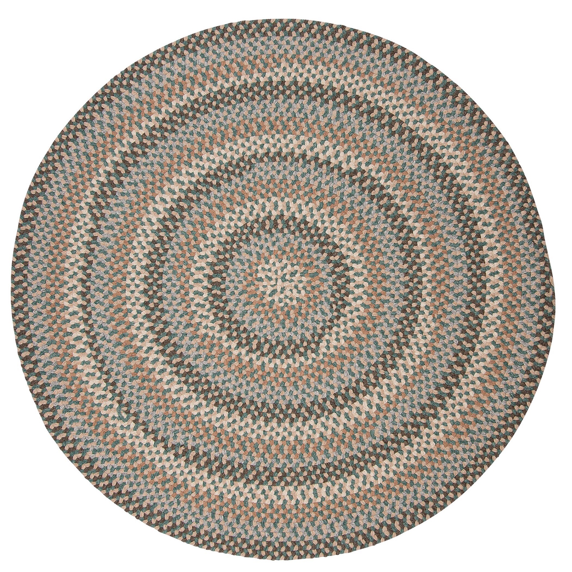 Colonial Mills 3' Neutral Bordered Round Wool Braided Area Rug ...