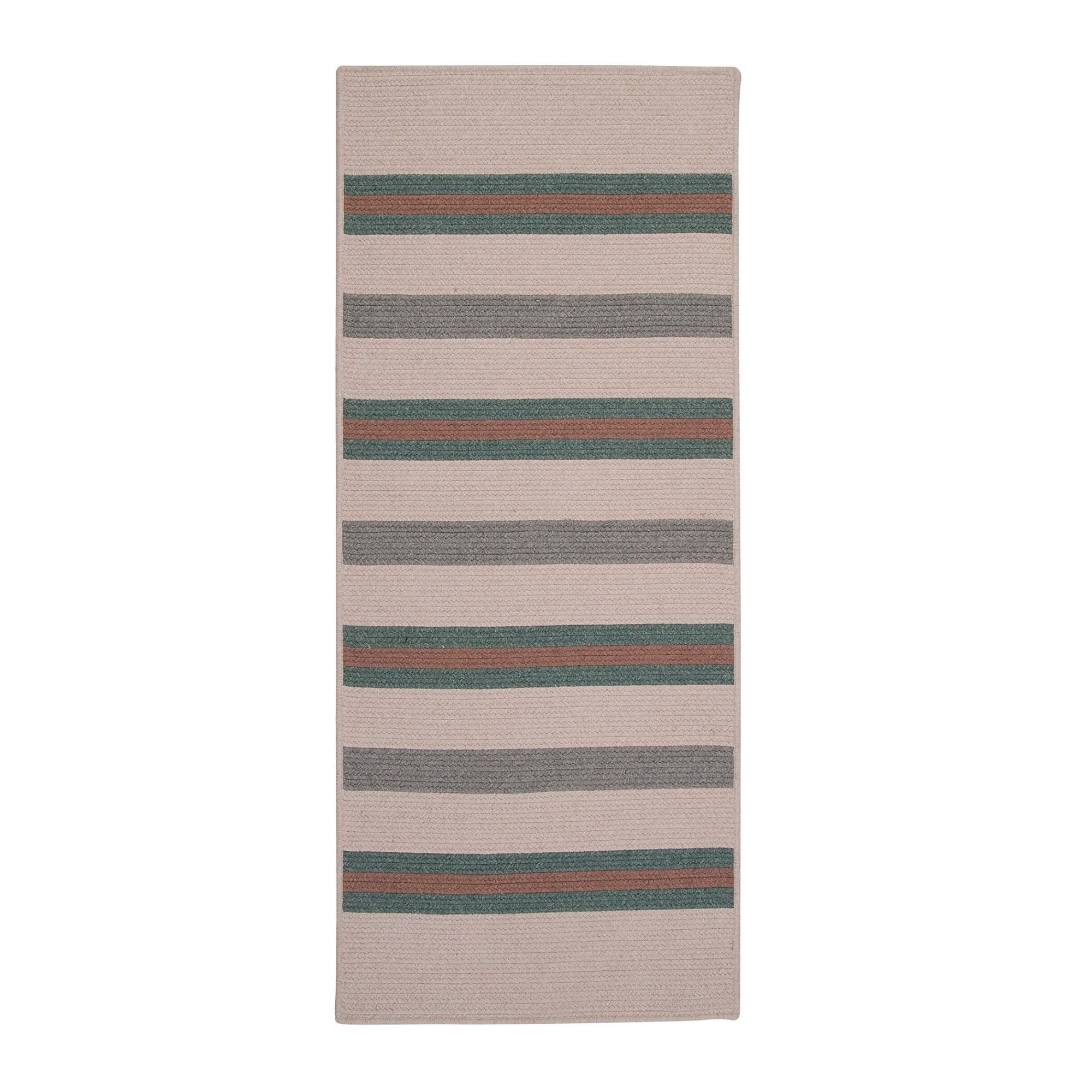 Colonial Mills 3' x 5' Neutral Striped Rectangular Wool Area Throw Rug ...