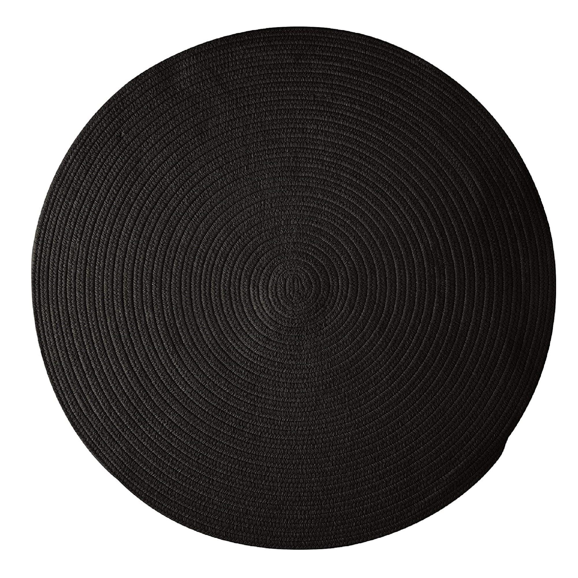 Colonial Mills 4' Black Round Handmade Braided Area Throw Rug - Walmart.com