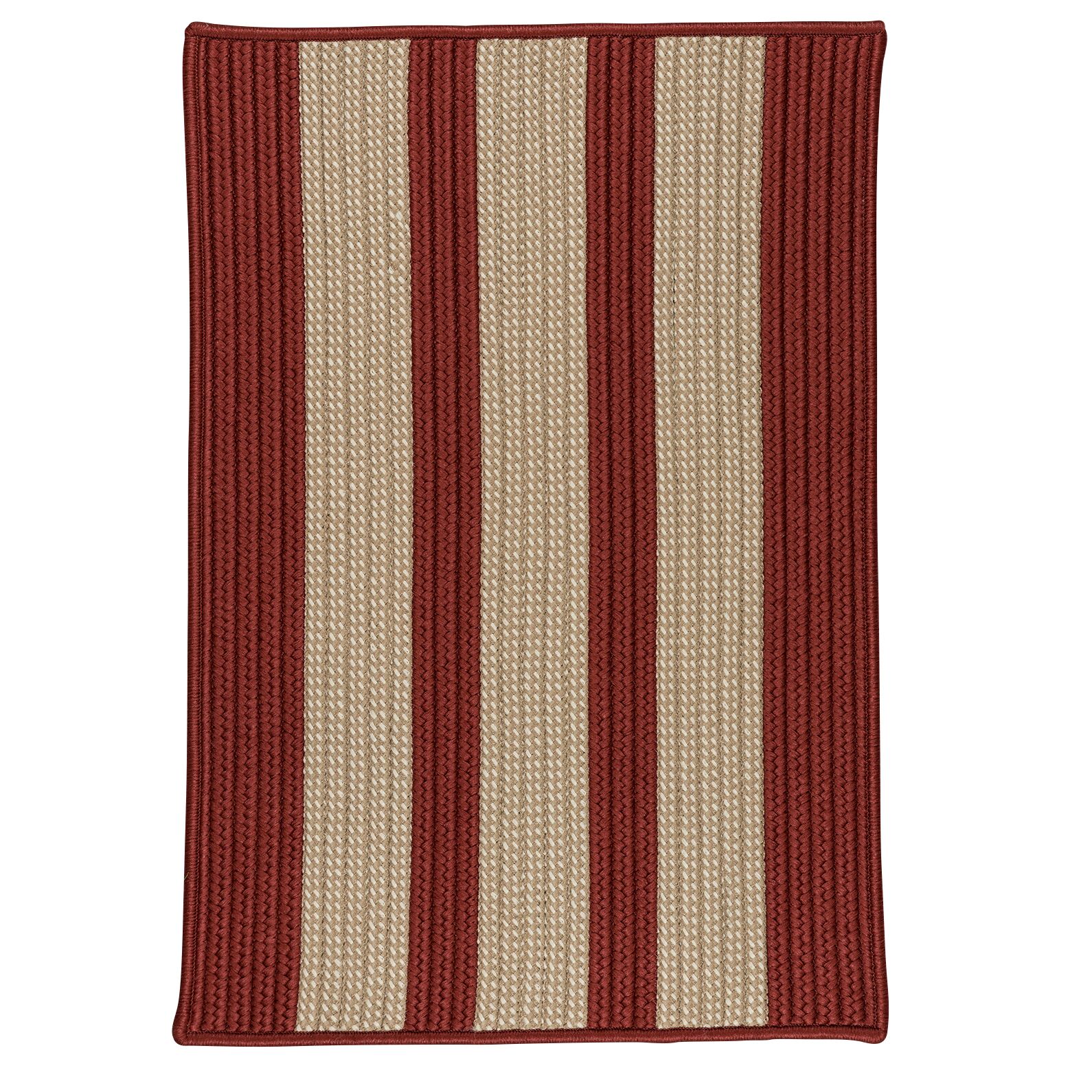 Colonial Mills 4' Red Square Striped Braided Rug - Walmart.com