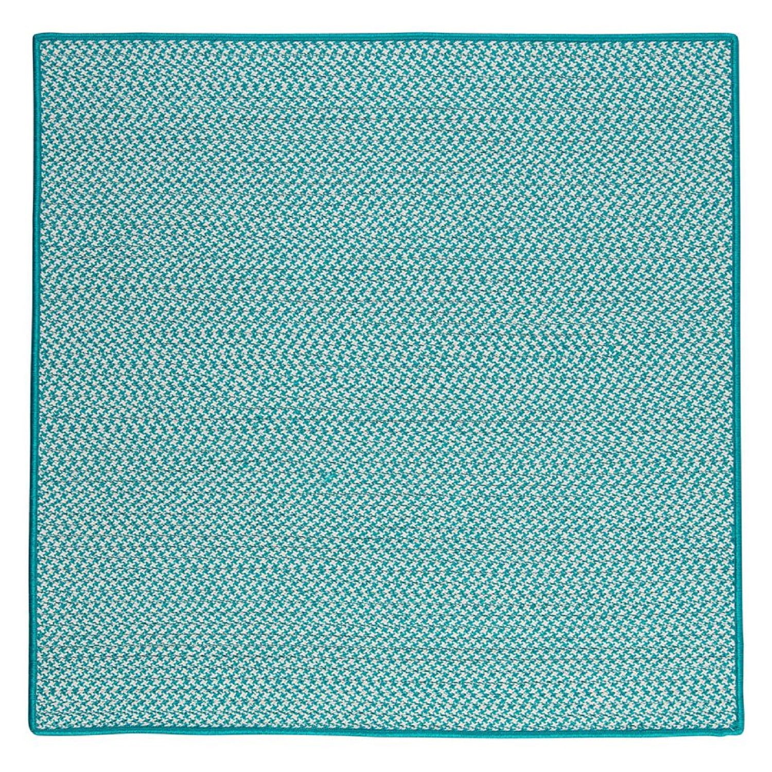 Colonial Mills 4' Teal Blue and White Handmade Braided Square Area ...