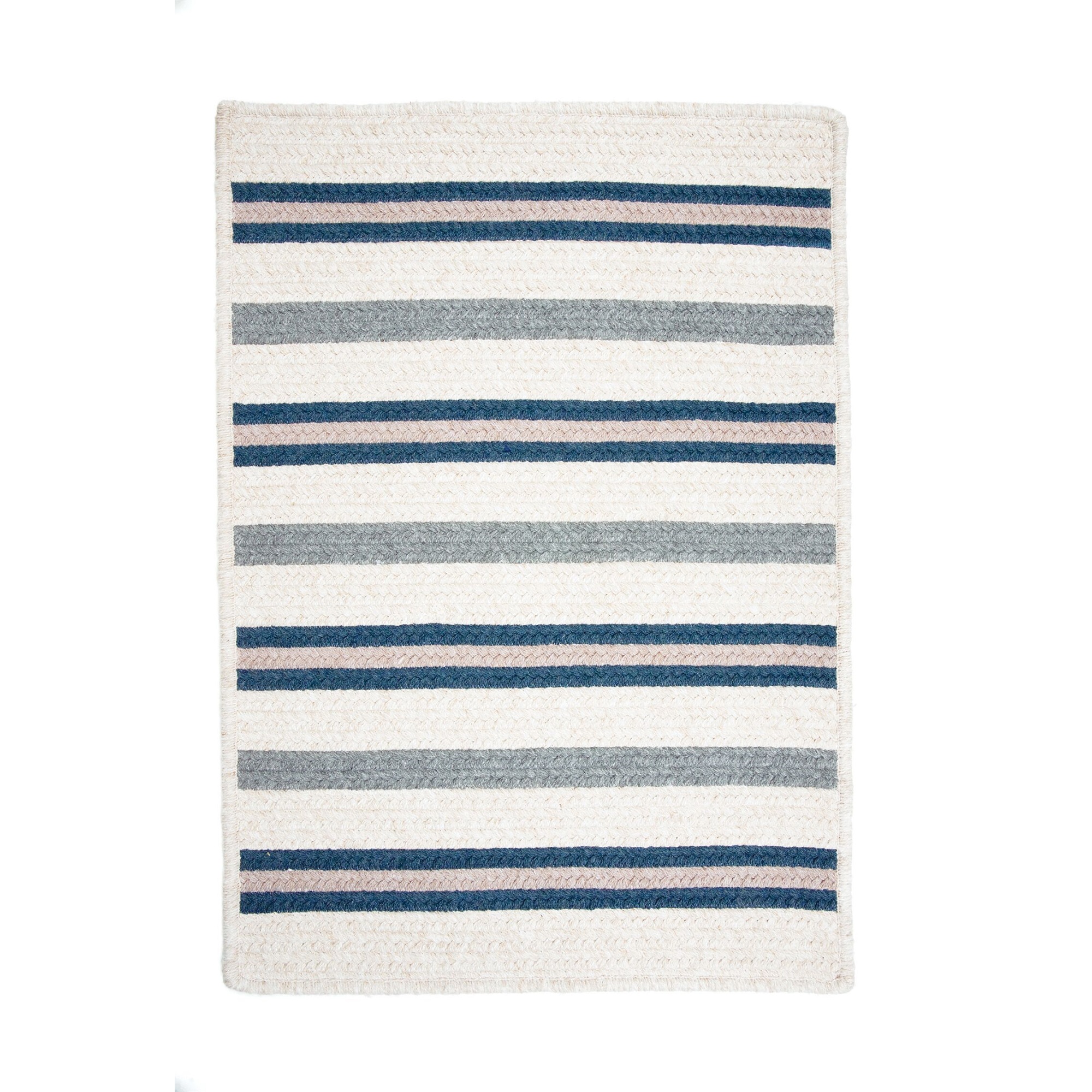 Colonial Mills 7' x 9' Blue and White Striped Rectangular Area Throw ...