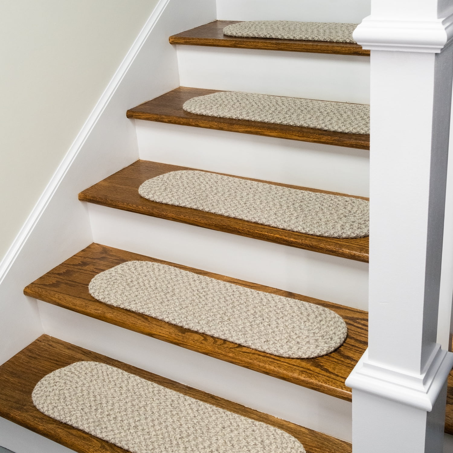 Colonial Mills Woven Natural Houndstooth Stair Treads - Dark Gray 8"x28 ...