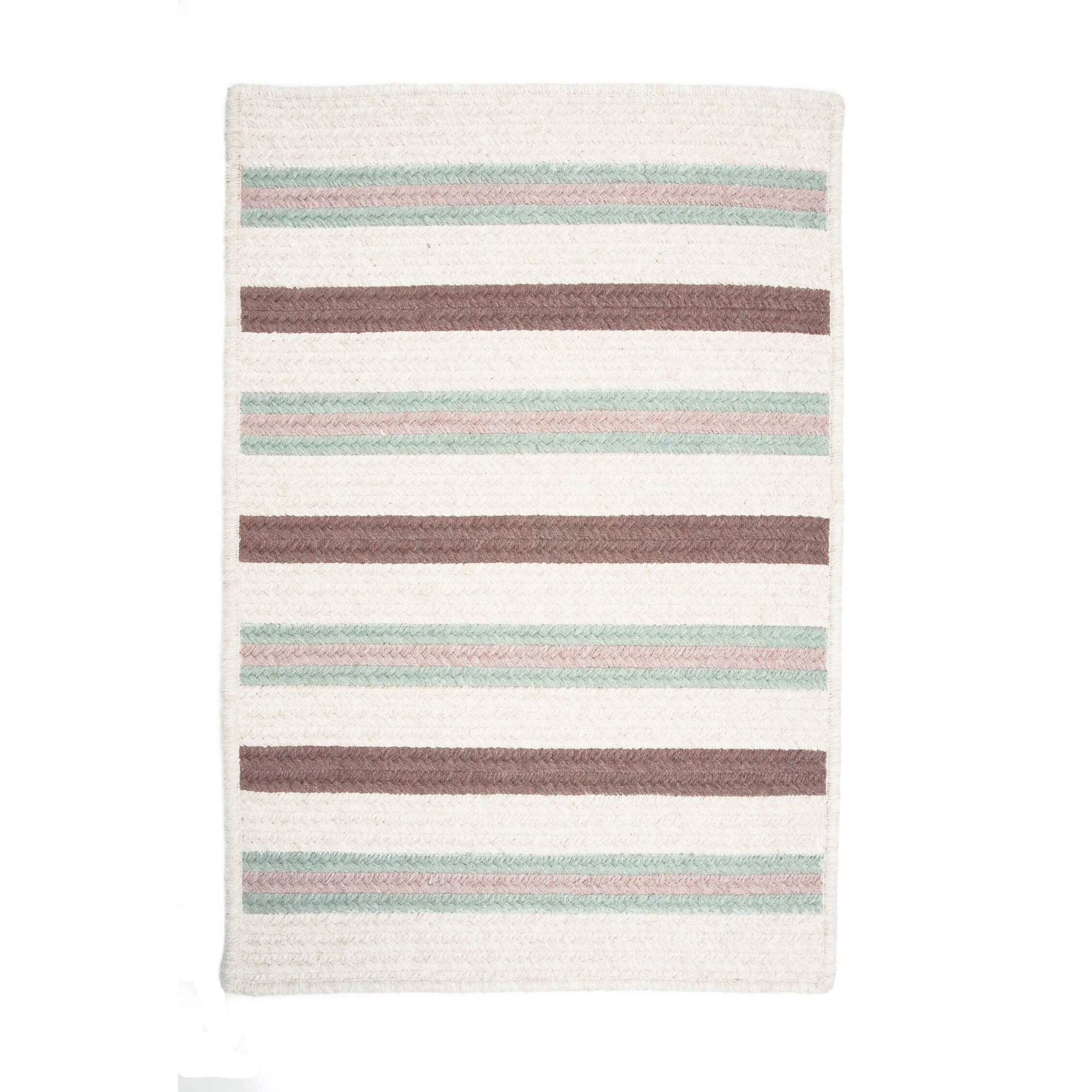 Colonial Mills 8' x 8' Green Striped Reversible Square Area Throw Rug ...