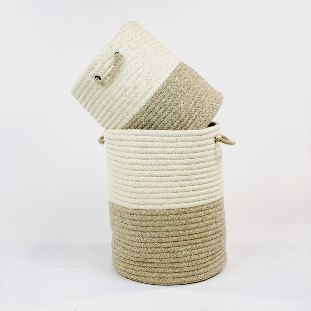 Colonial Mills All-Natural 2 Tone Woven Hampers - Beige 17"x17"x22 ...