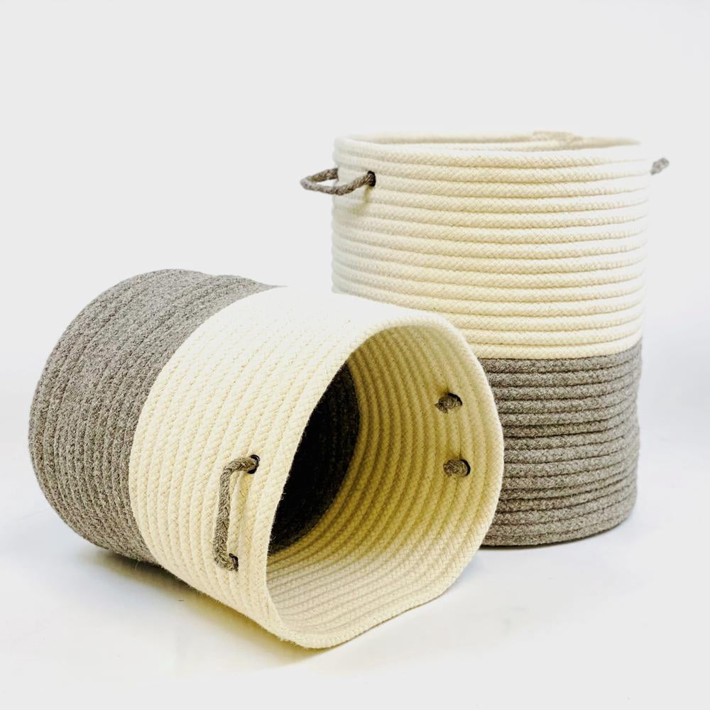 Colonial Mills All-Natural 2 Tone Woven Hampers - Dark Grey 15"x15"x18 ...