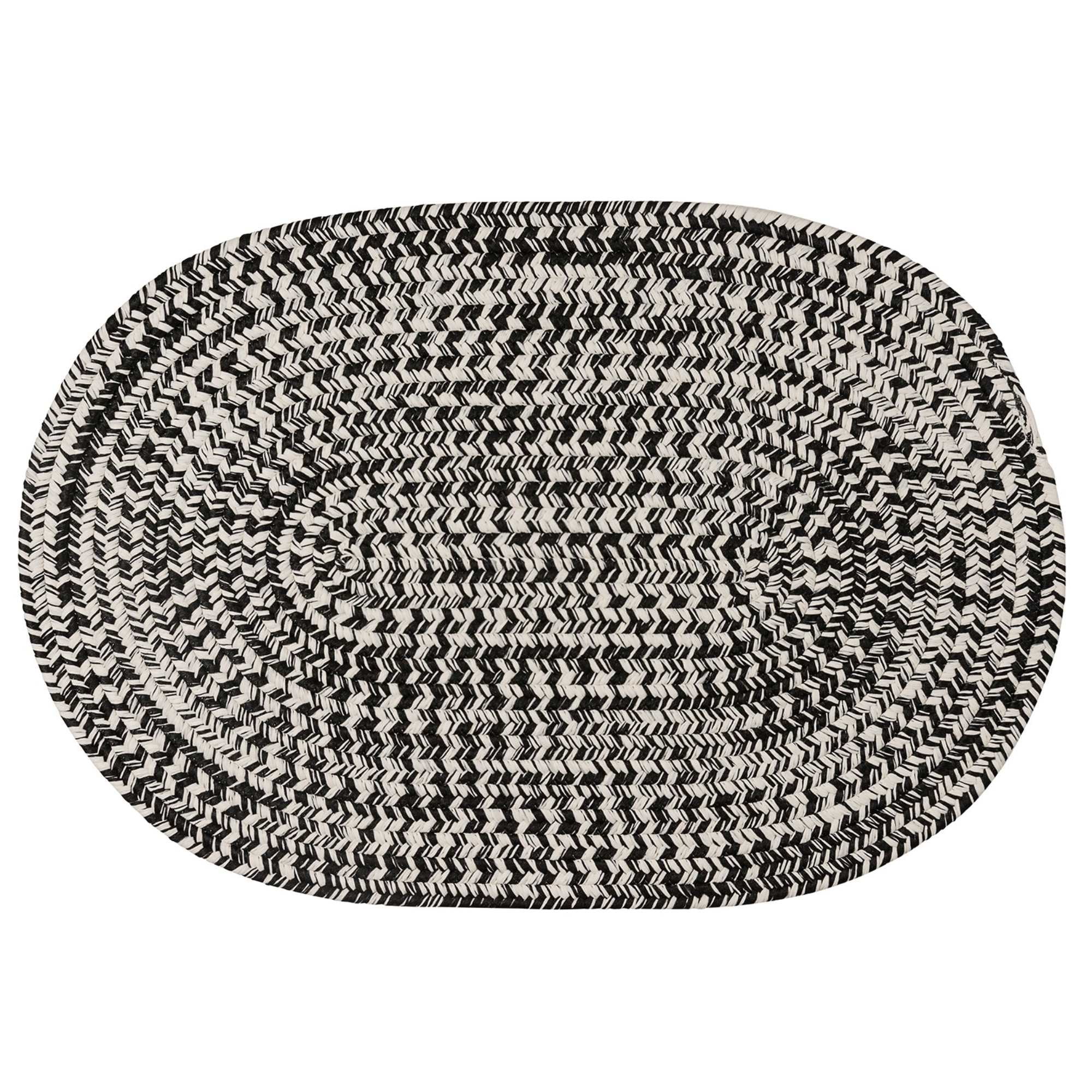 Colonial Mills Black and Off White Tweed Handcrafted Reversible Oval ...