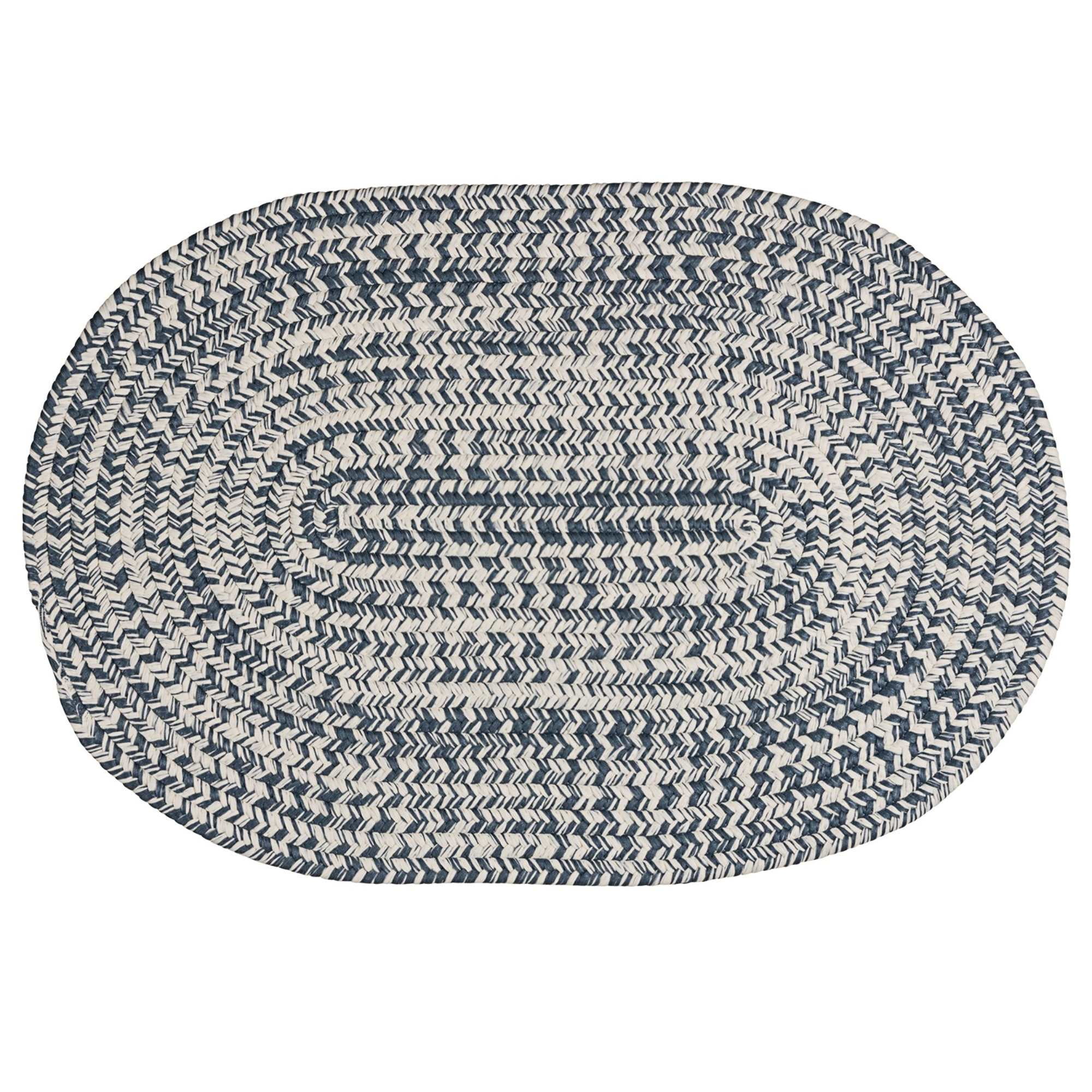 Colonial Mills Blue and Off White Tweed Handcrafted Reversible Oval ...