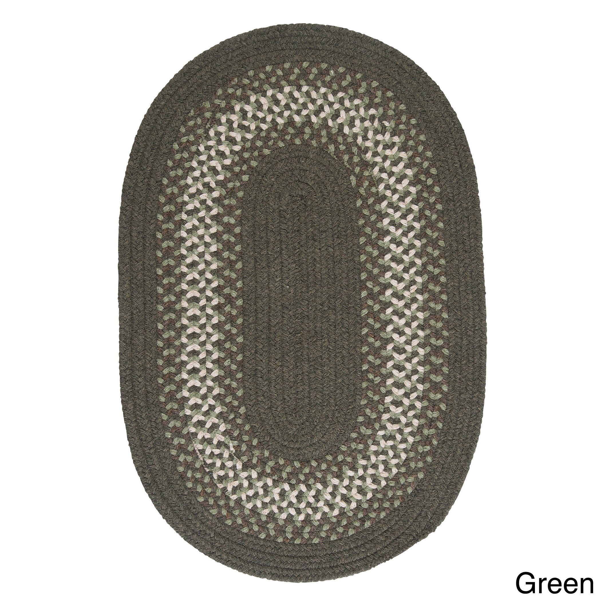 Colonial Mills Cozy Cabin Braided Reversible Indoor Area Rug Green 5' x ...