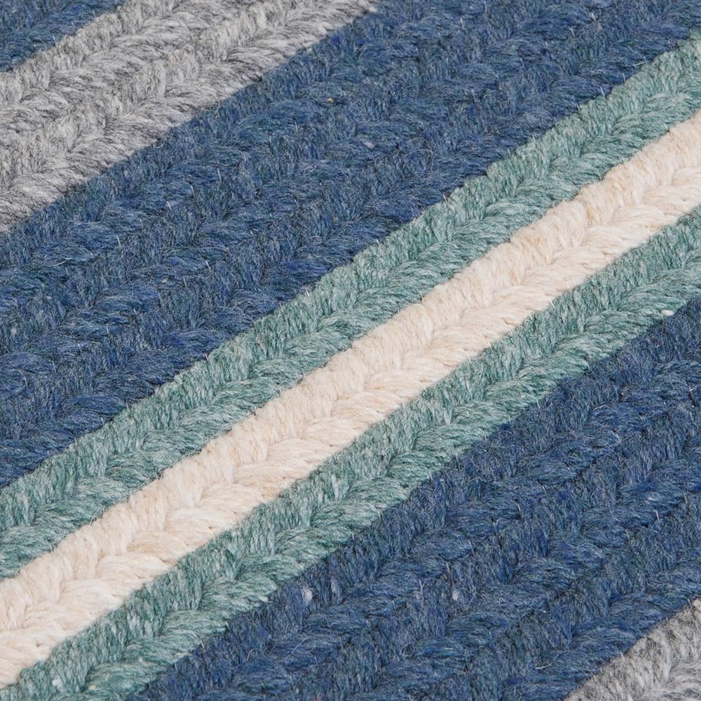 Colonial Mills 2' x 4' Blue and Gray Striped Handmade Reversible ...