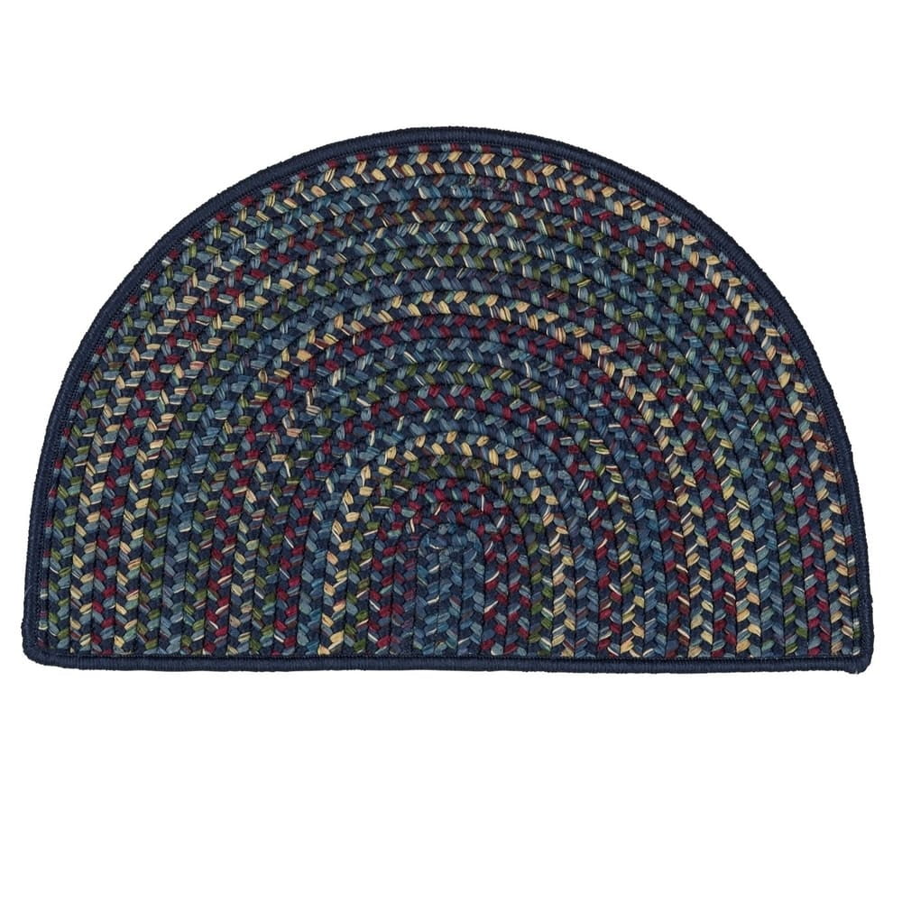 Colonial Mills Farmhouse Braided Machine Washable Hearth Rug Navy 1'6 ...