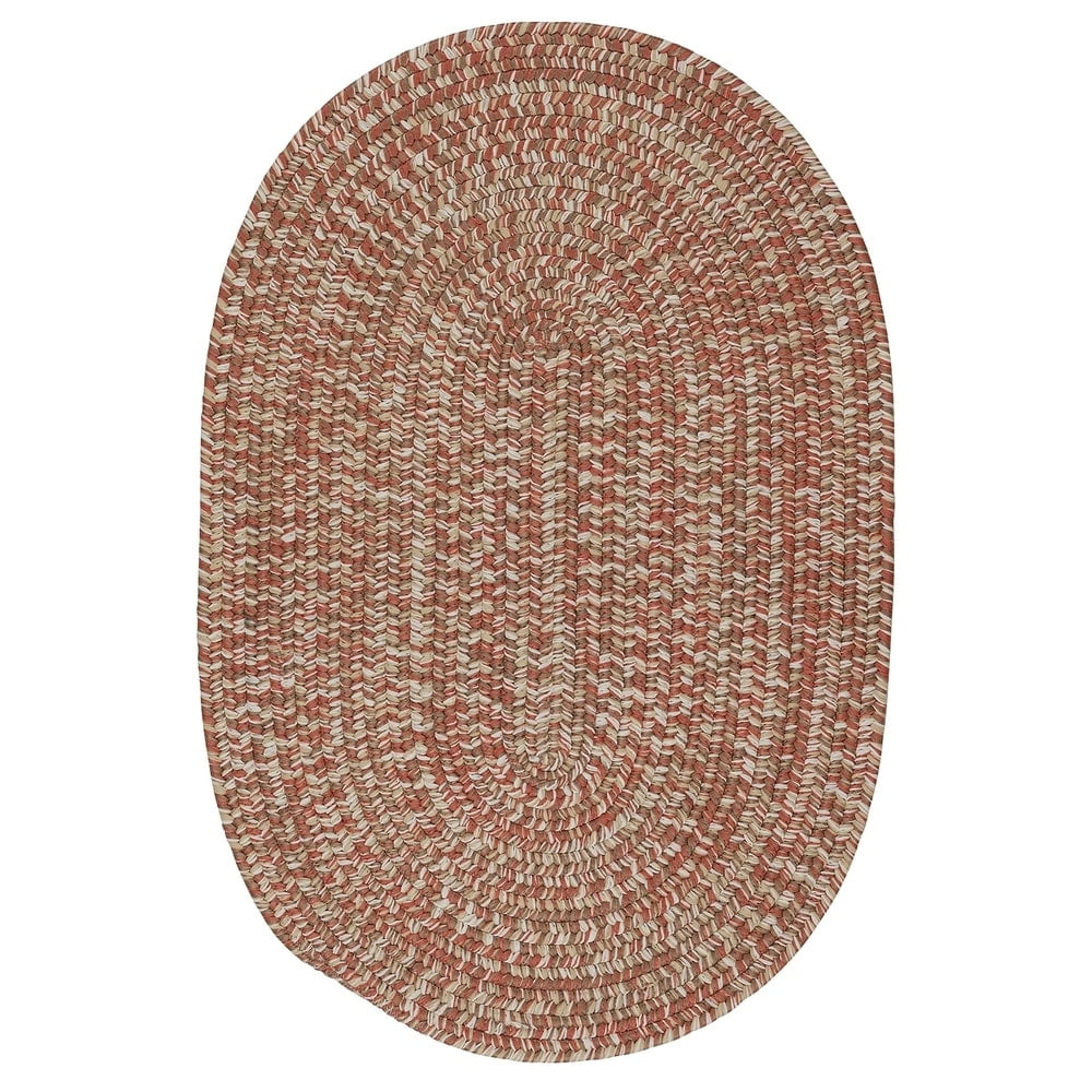 Colonial Mills Farmstand Rustic Braided Tweed Oval Area Rug Terracotta ...