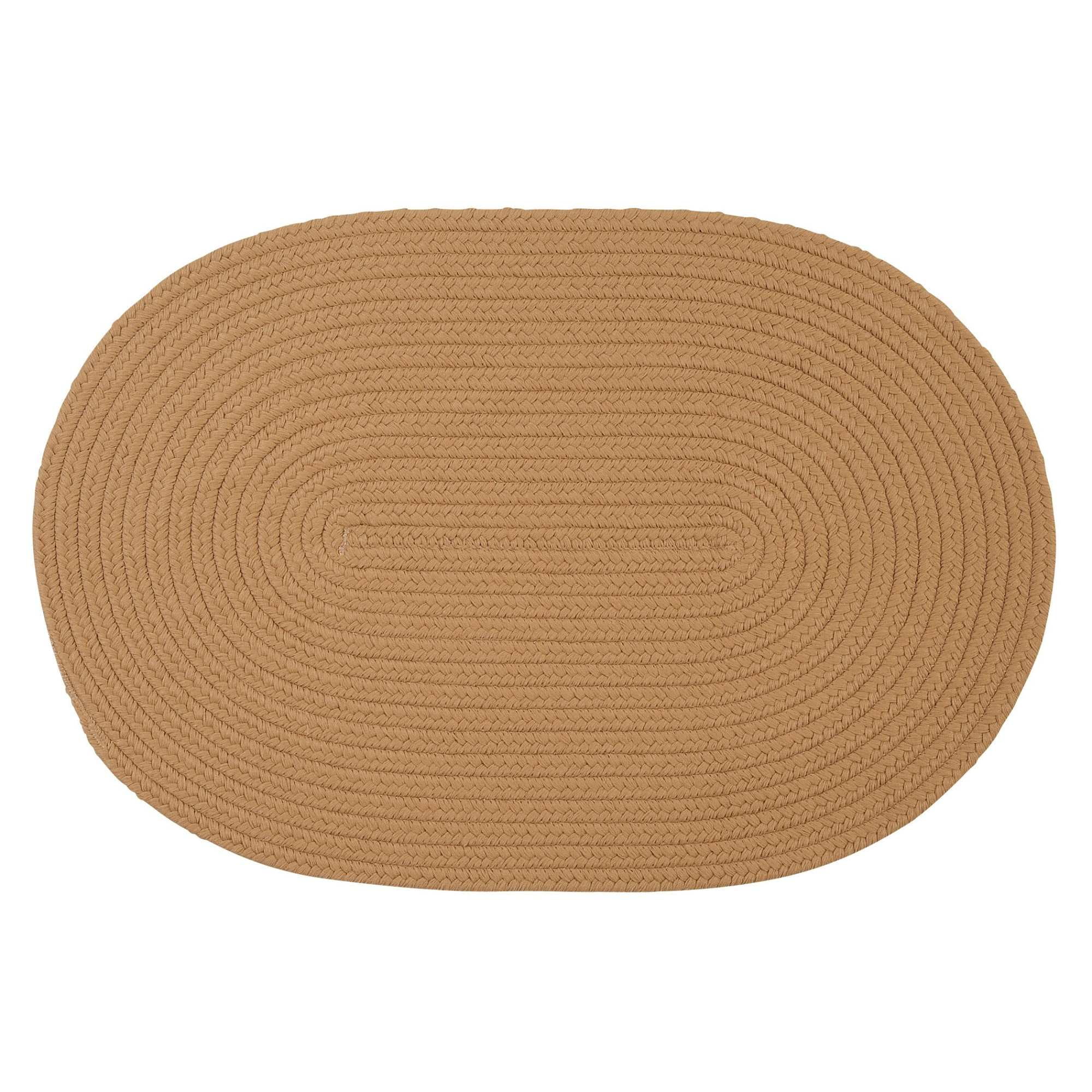 Colonial Mills Gold Solid Textured Handcrafted Reversible Oval Door Mat ...